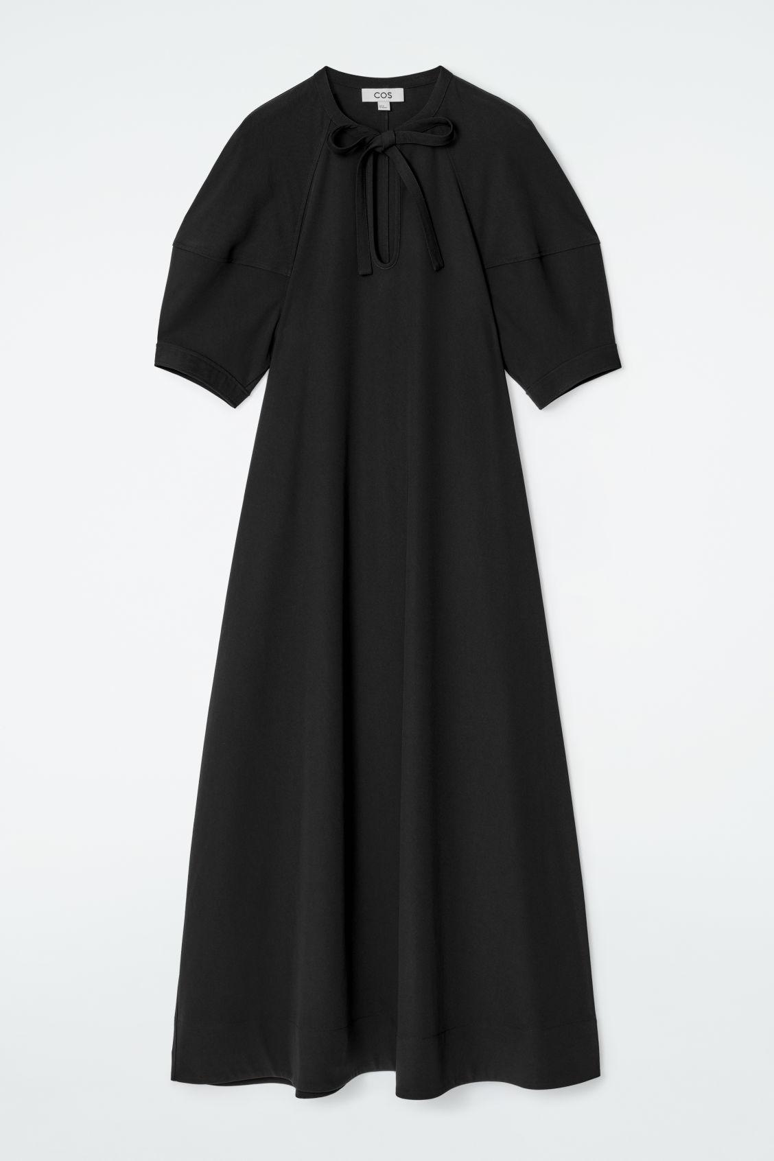 COS Tie-Detail Maxi Dress in BLACK | endource
