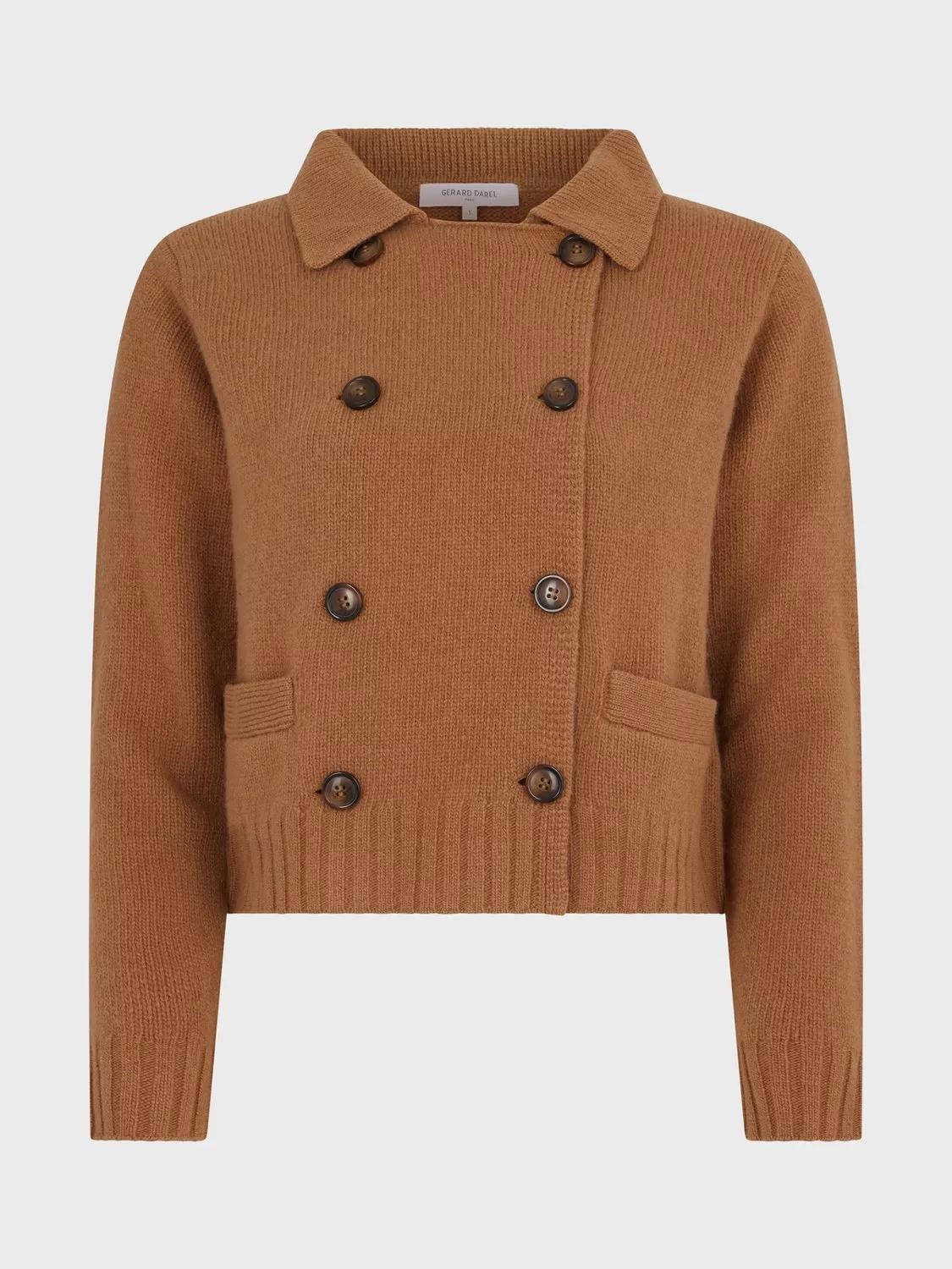Gerard Darel Jihanna Wool Rich Cardigan in Camel | endource