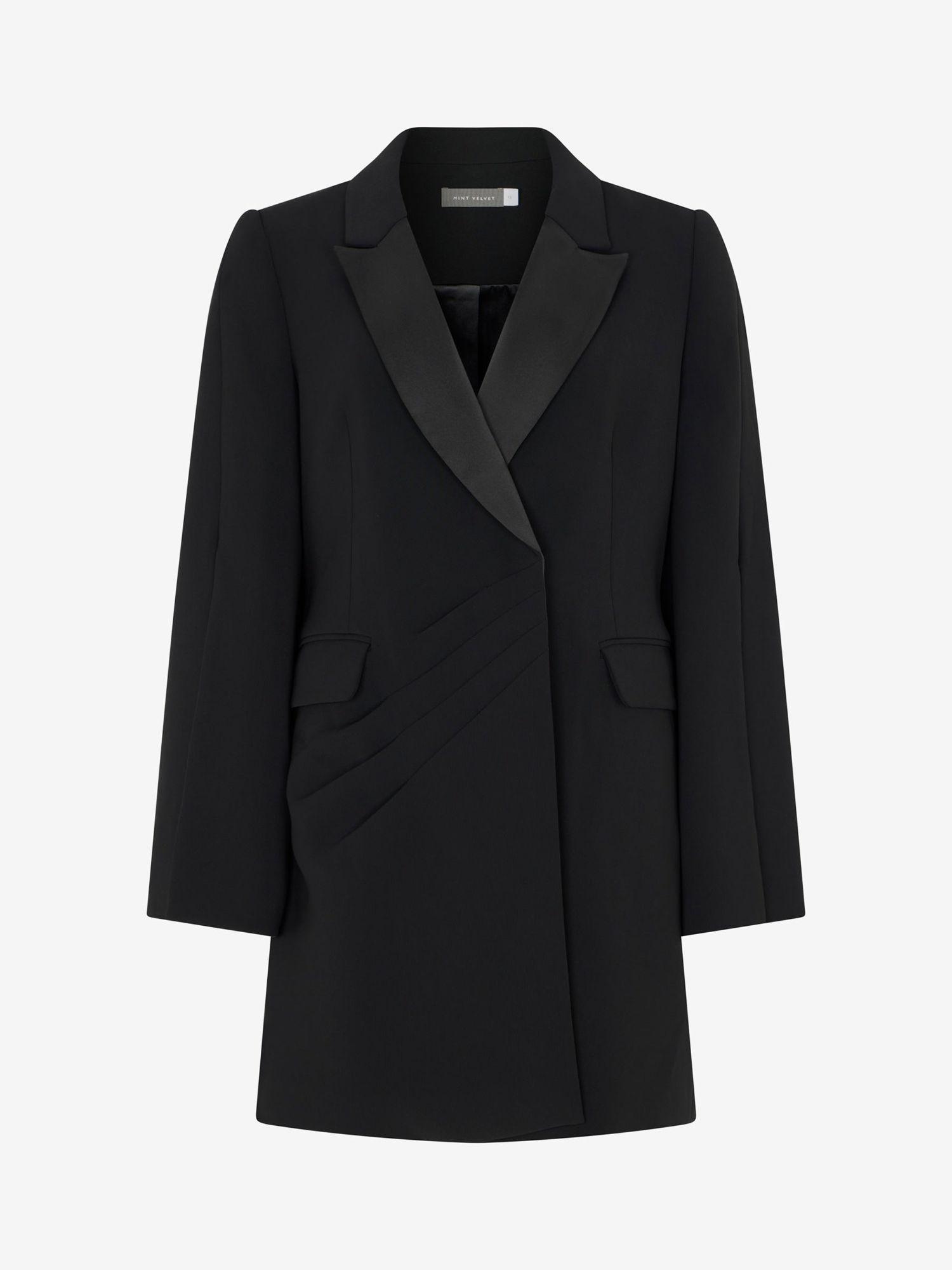 MINT VELVET Split Sleeve Blazer Mini Dress in Black | endource