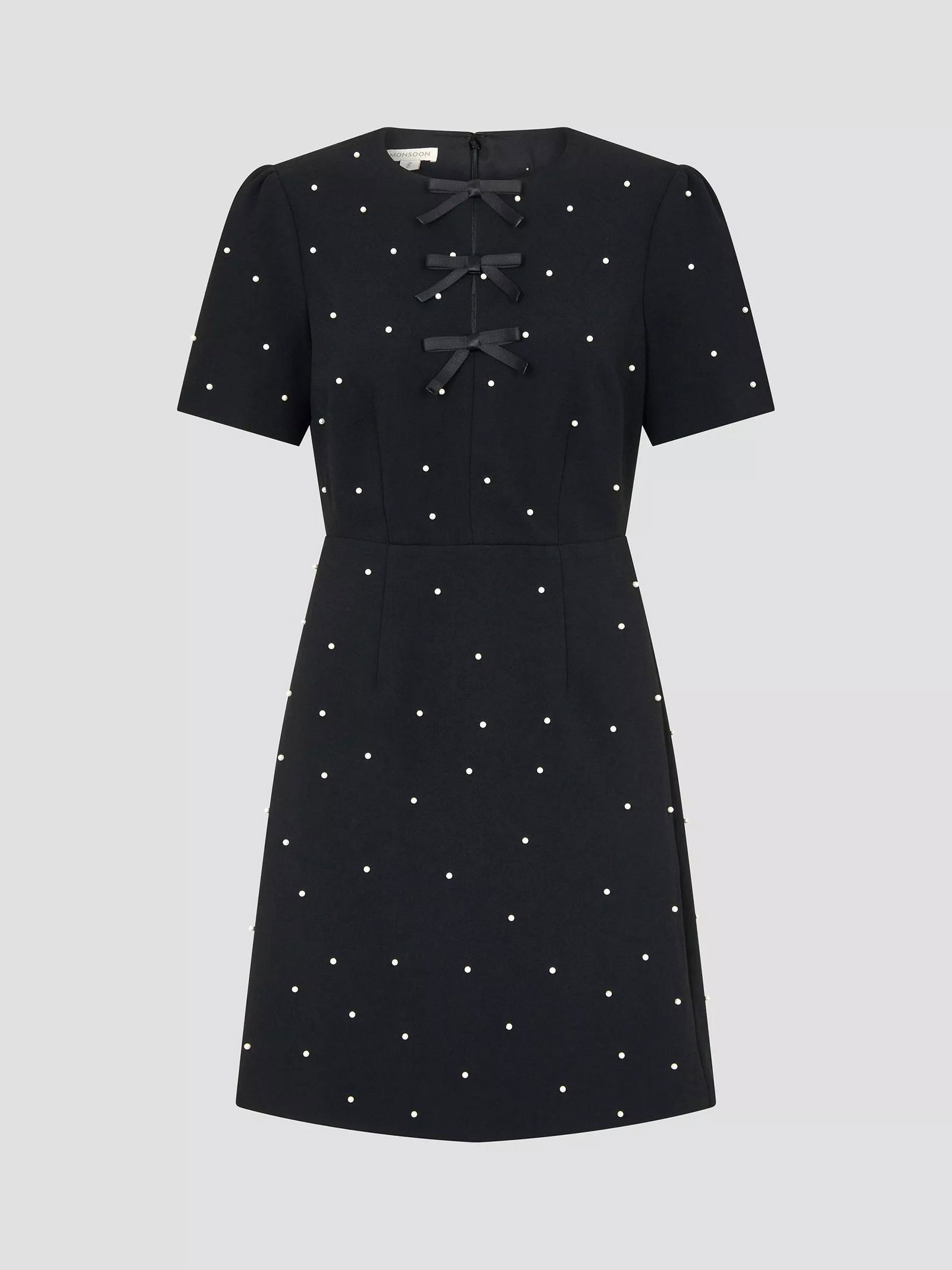 Monsoon Lia Pearl Embellished Dress In Blackmulti Endource