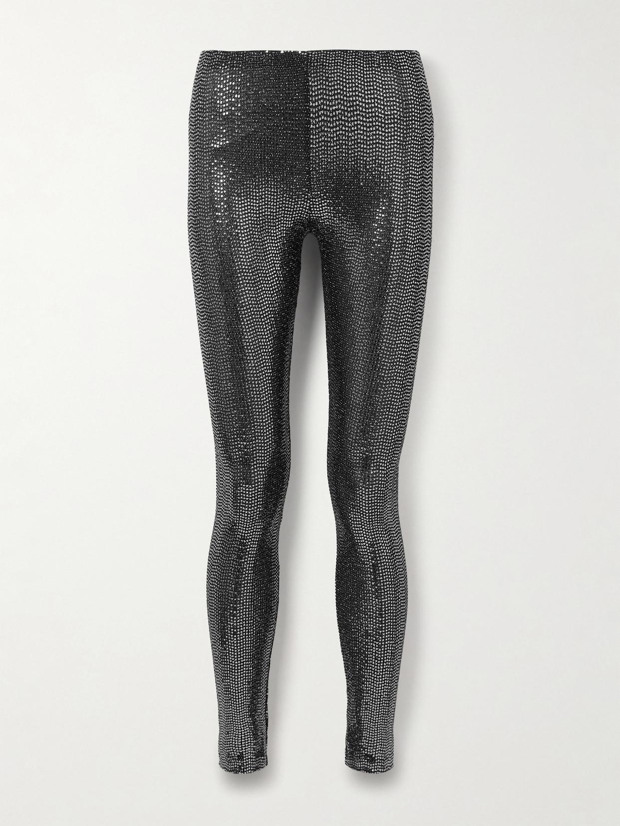 ISABEL MARANT Joshua Sequined Tulle Leggings in Black | endource