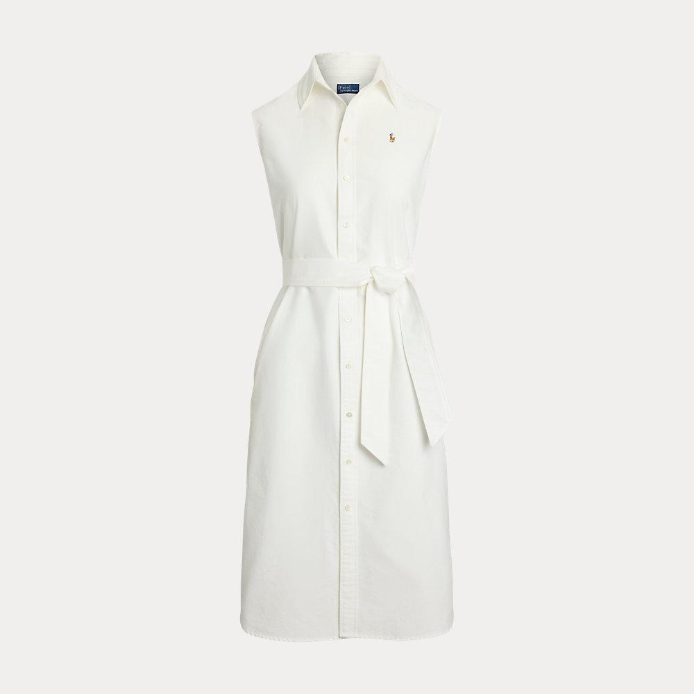 POLO RALPH LAUREN Belted Oxford Sleeveless Shirtdress | endource