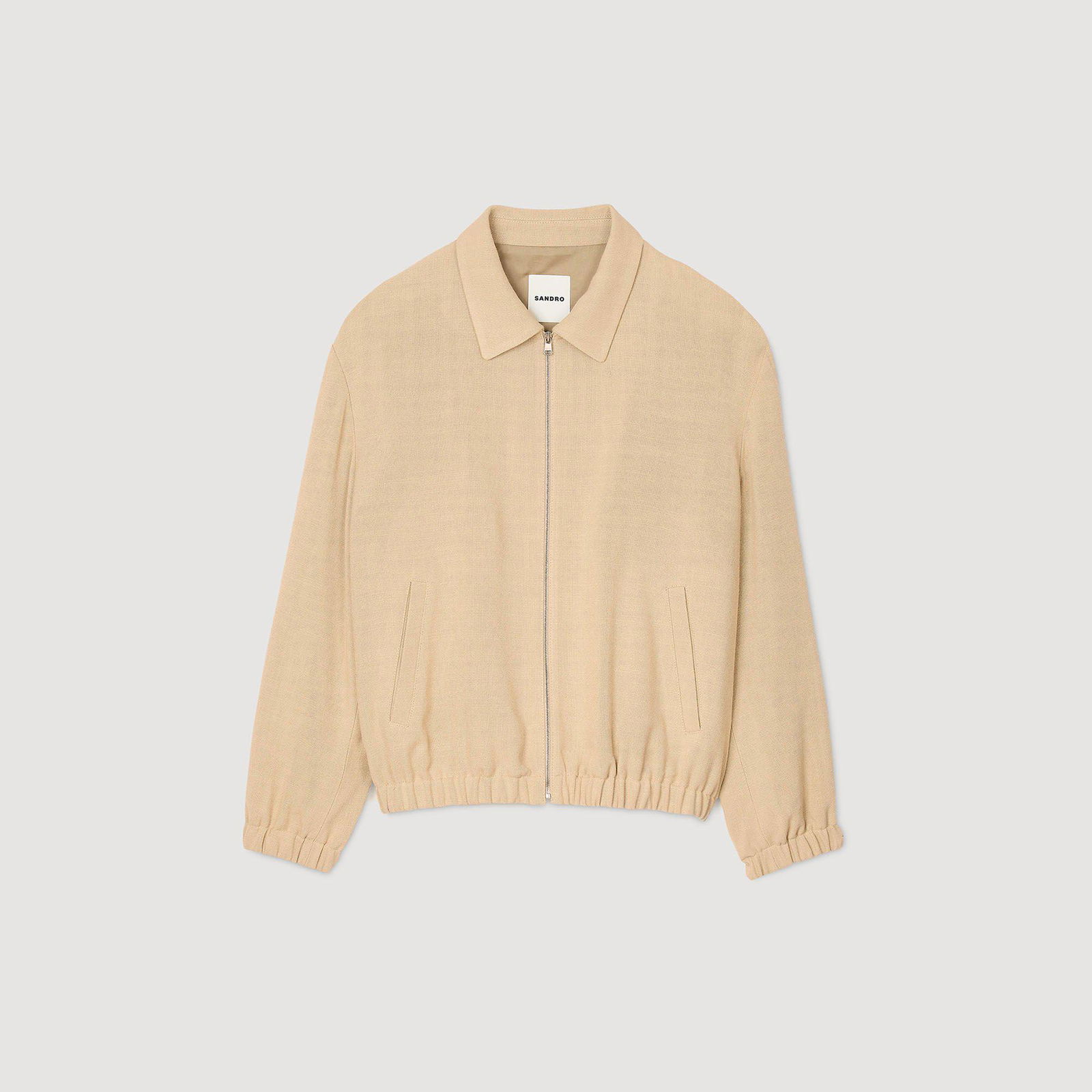 SANDRO Zip-Up Jacket in Oats | endource