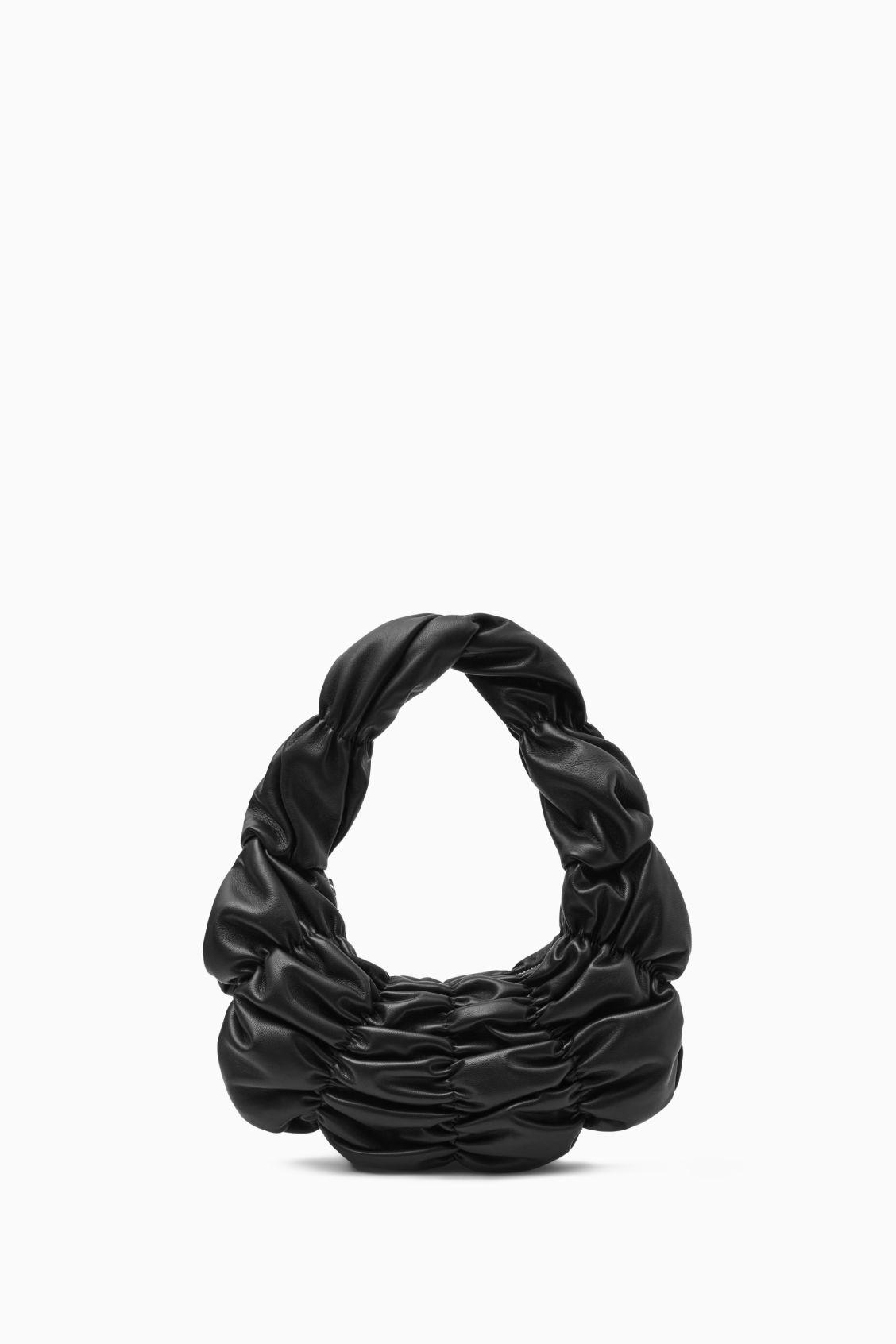 COS Ripple Leather Shoulder Bag in BLACK | endource