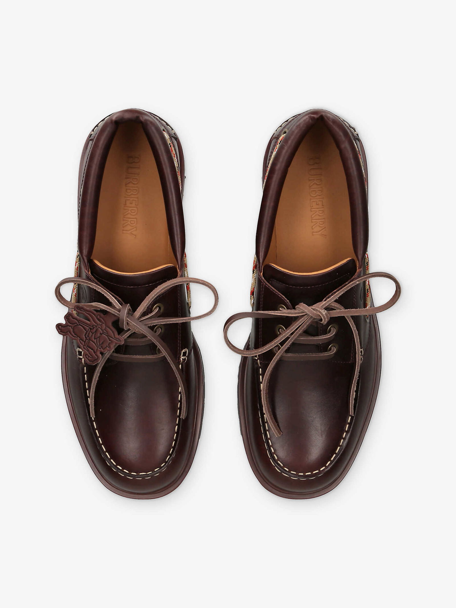 BURBERRY Leather Boat Shoes | endource