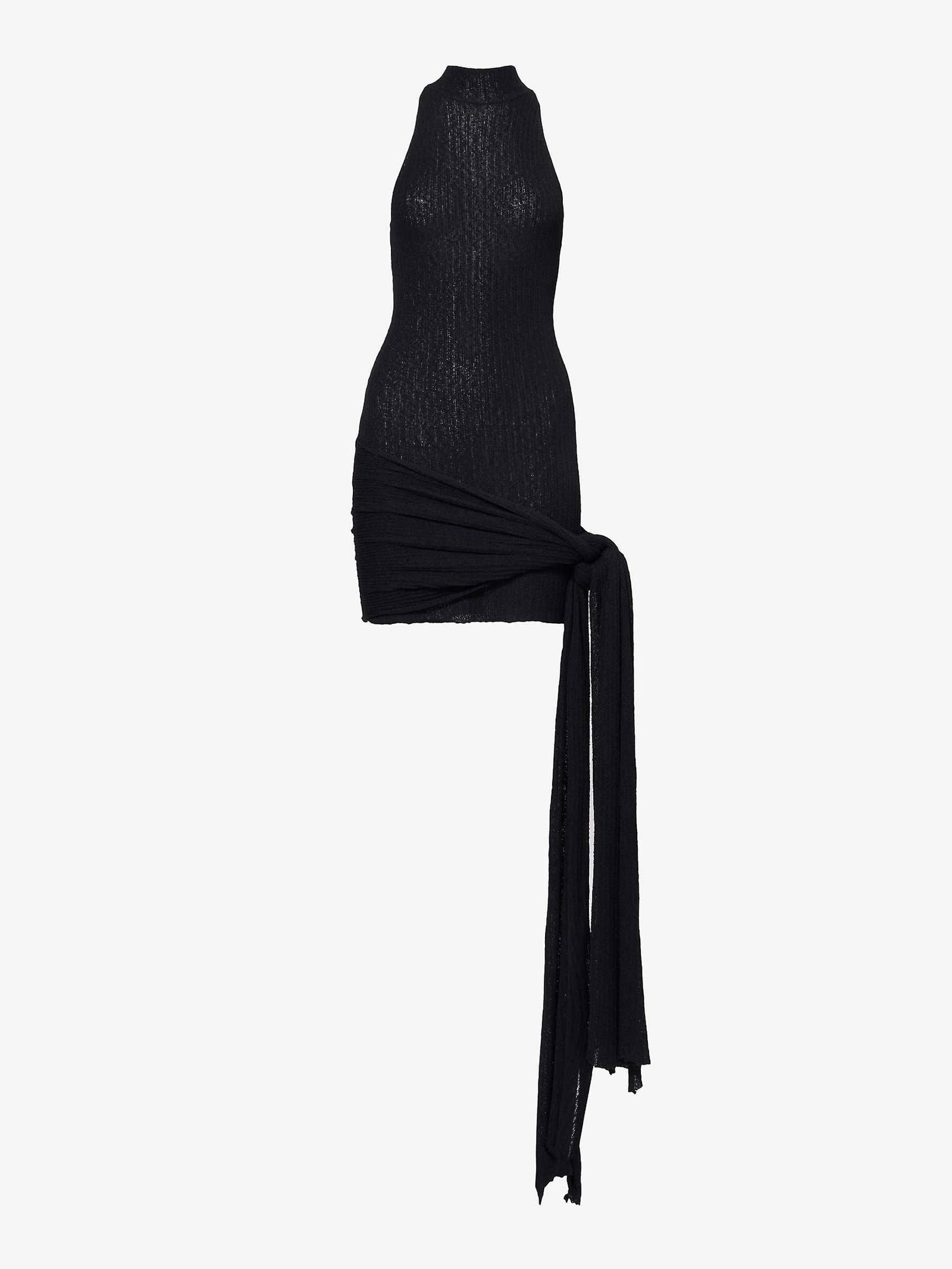AYA MUSE Keefe Knitted Mini Dress in BLACK | endource