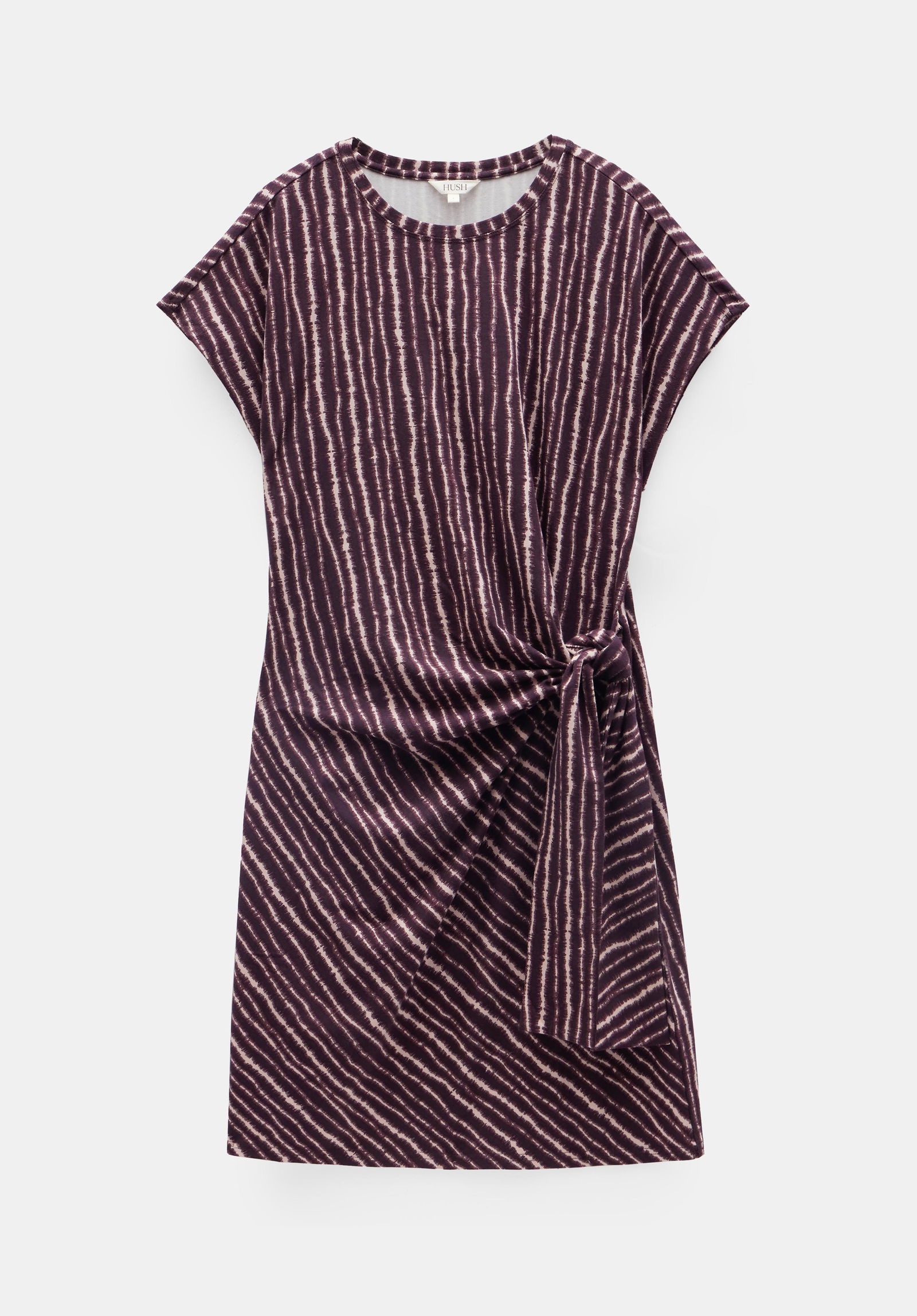 HUSH Trinny Jersey Mini Dress in Blurred Lines Brown | endource