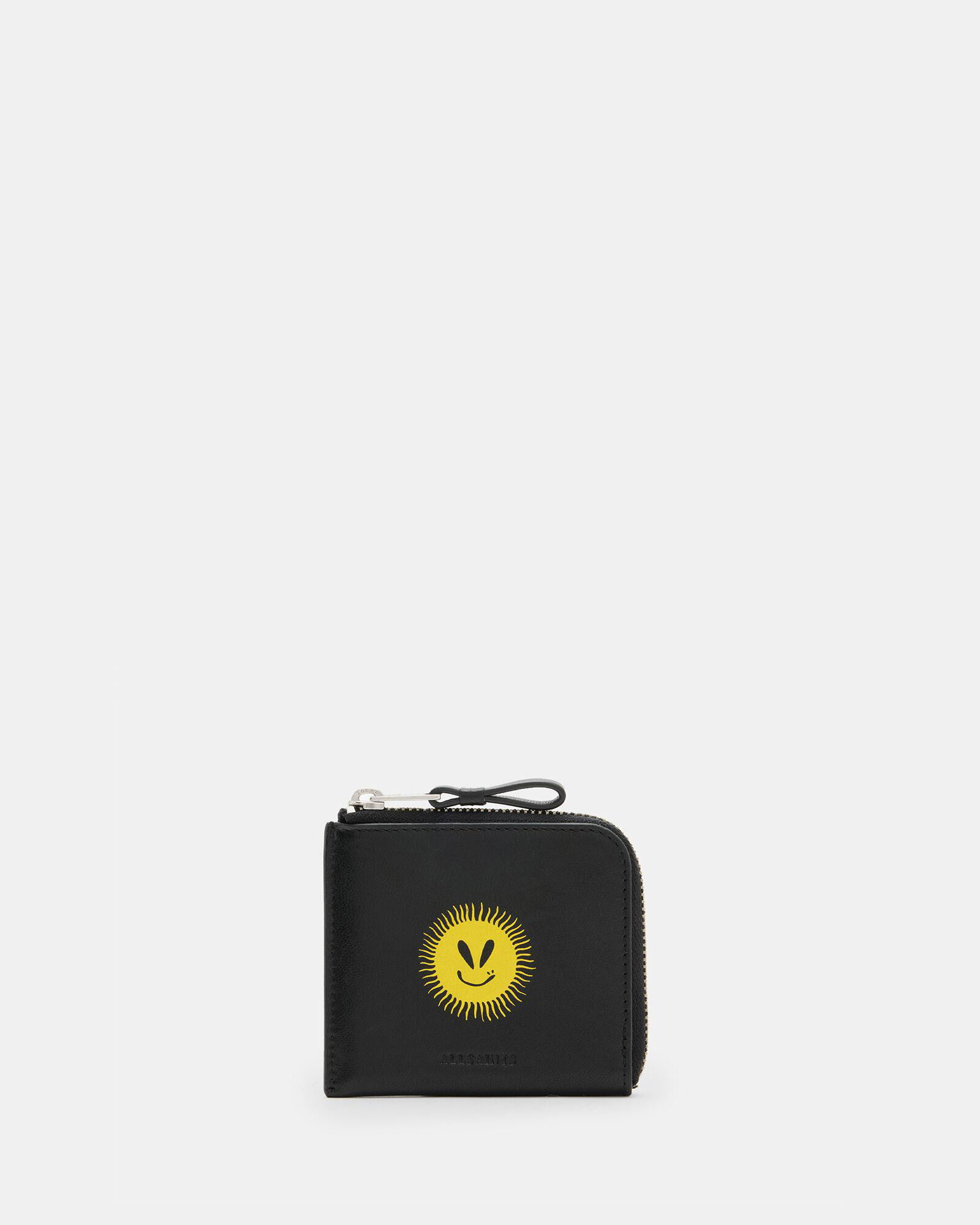 ALLSAINTS Artis Sun Smirk Leather Wallet in Black | endource
