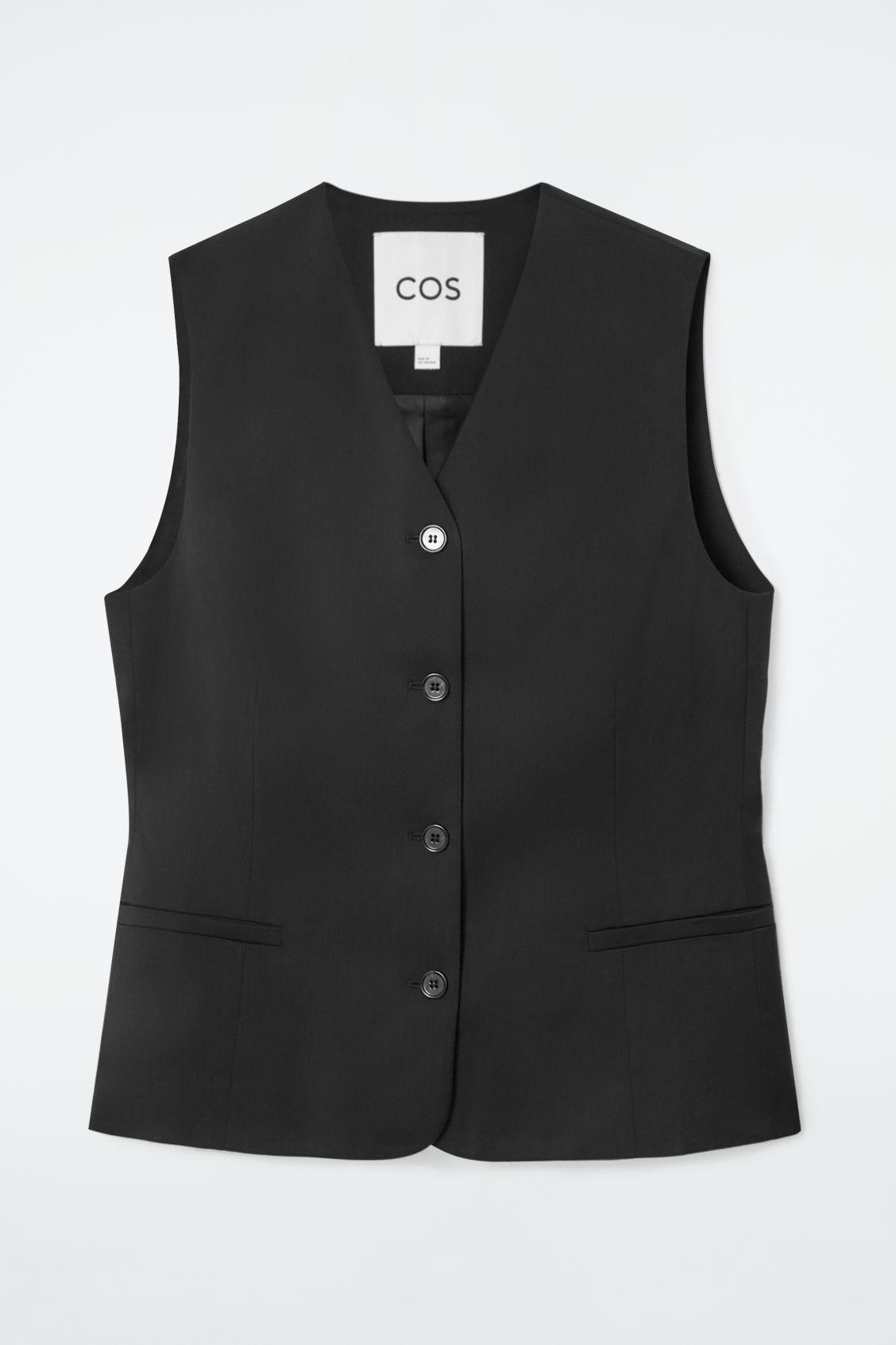 COS Tailored Wool Waistcoat in BLACK | endource