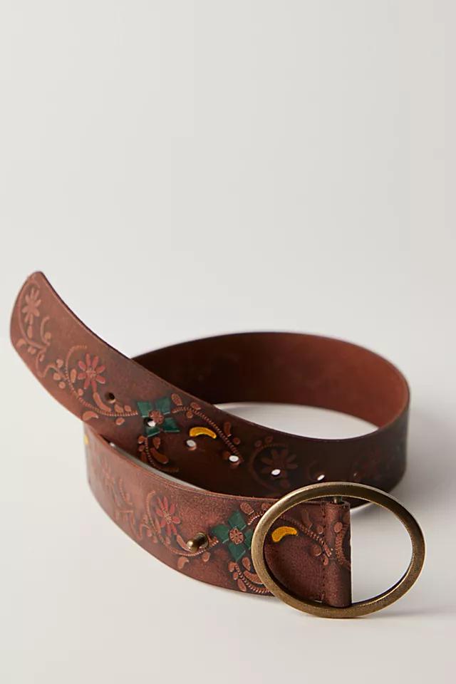 FREE PEOPLE Pressed Flowers Painted Belt in Wildflower | Endource