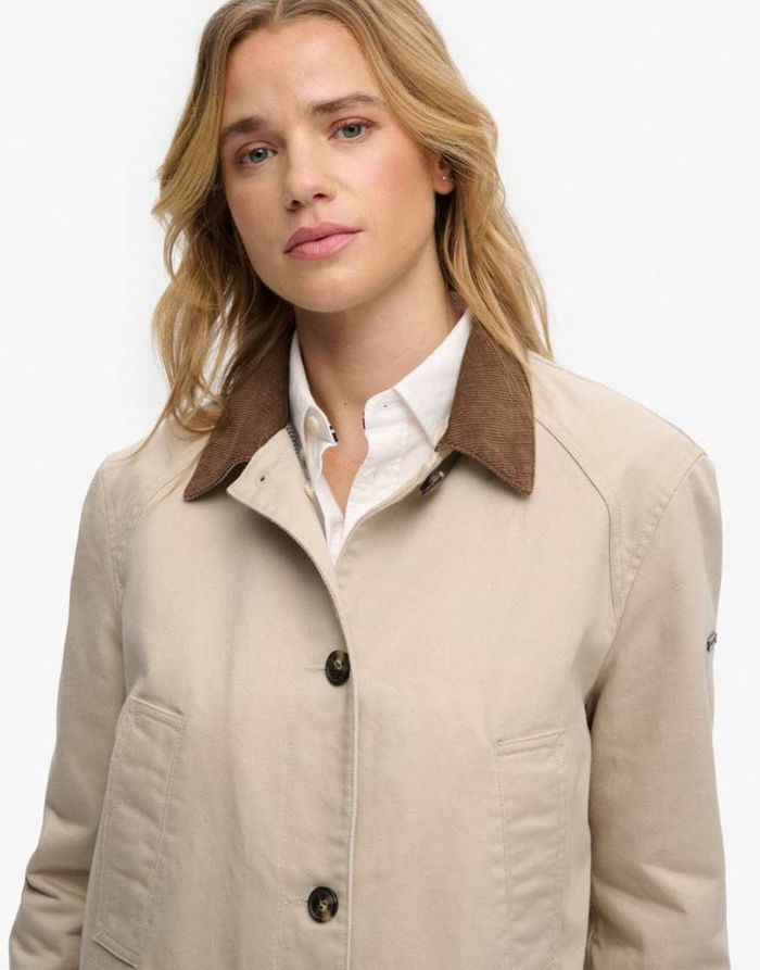 SUPERDRY Estate Cotton Barn Jacket In Humus Beige | endource
