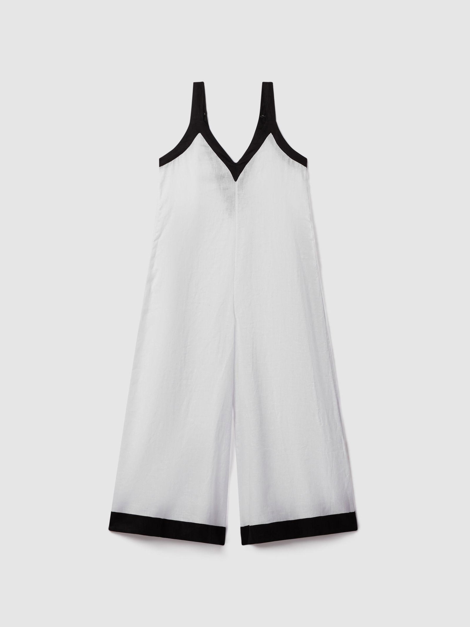 REISS Aida Linen Wide Leg Jumpsuit | endource