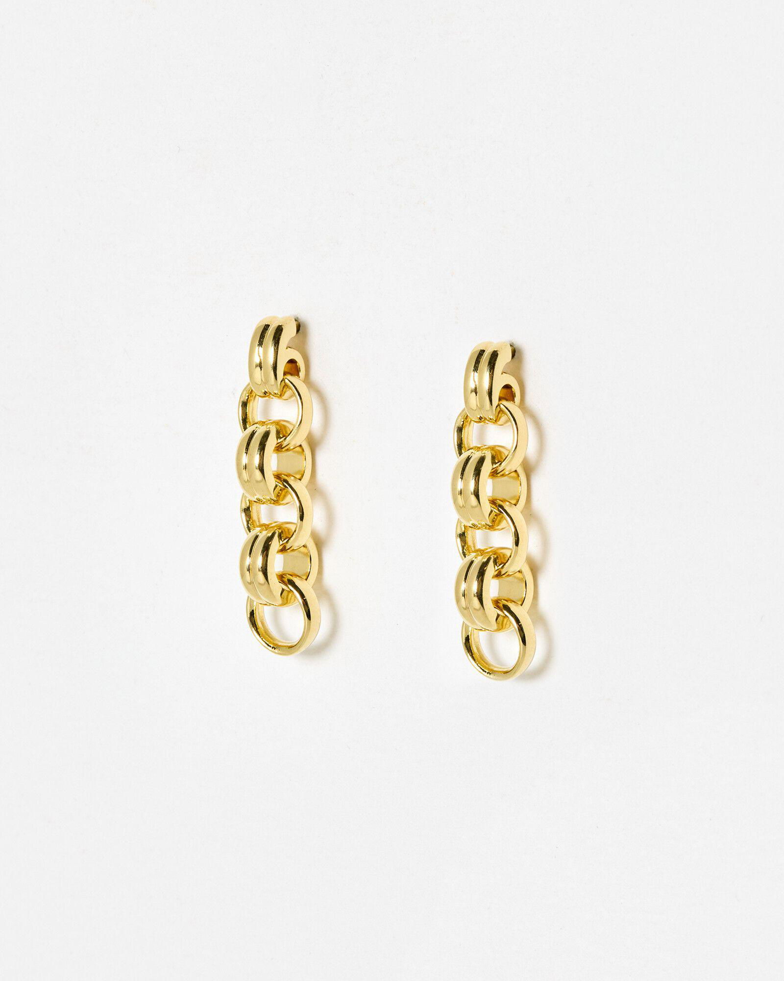 OLIVER BONAS Cecelia Chunky Rolo Chain Earrings | endource