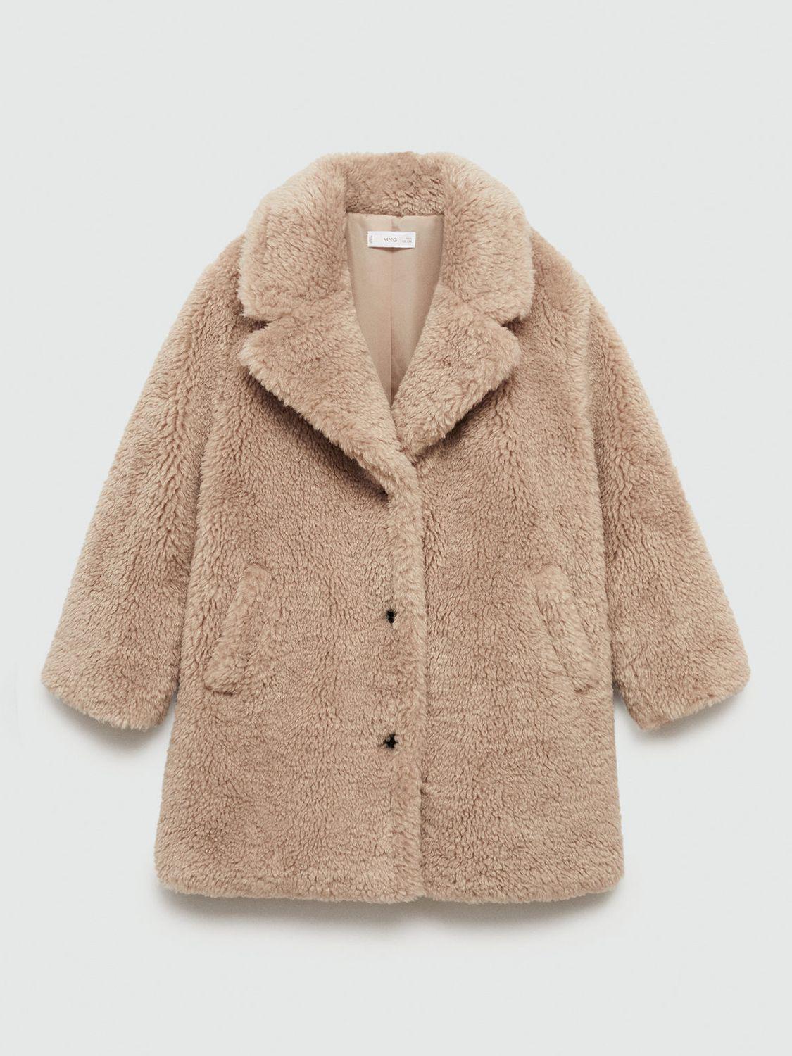 MANGO Teddy Coat in Soft Brown | endource