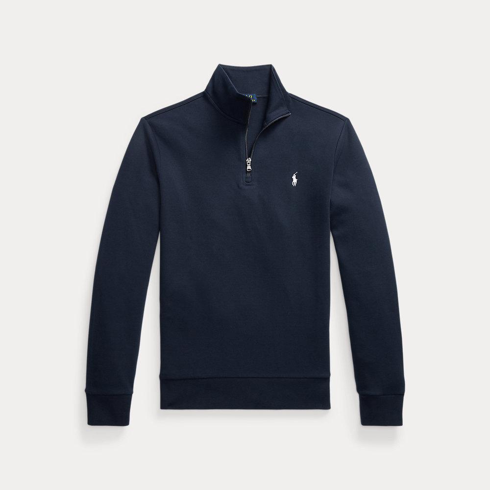 POLO RALPH LAUREN Double-Knit Quarter-Zip Pullover in Blue | endource