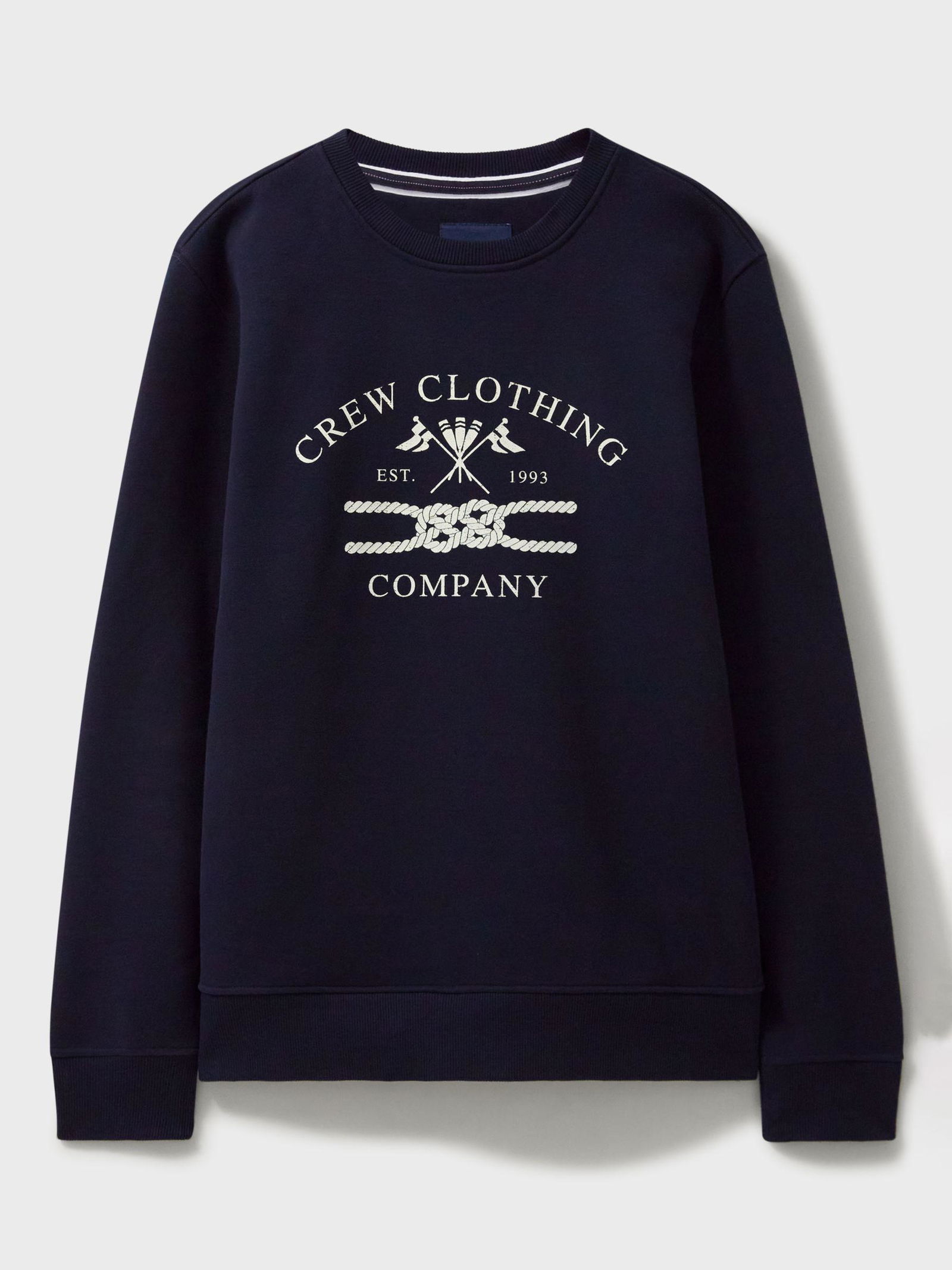 CREW CLOTHING Logo Sweatshirt in Navy Blue | endource