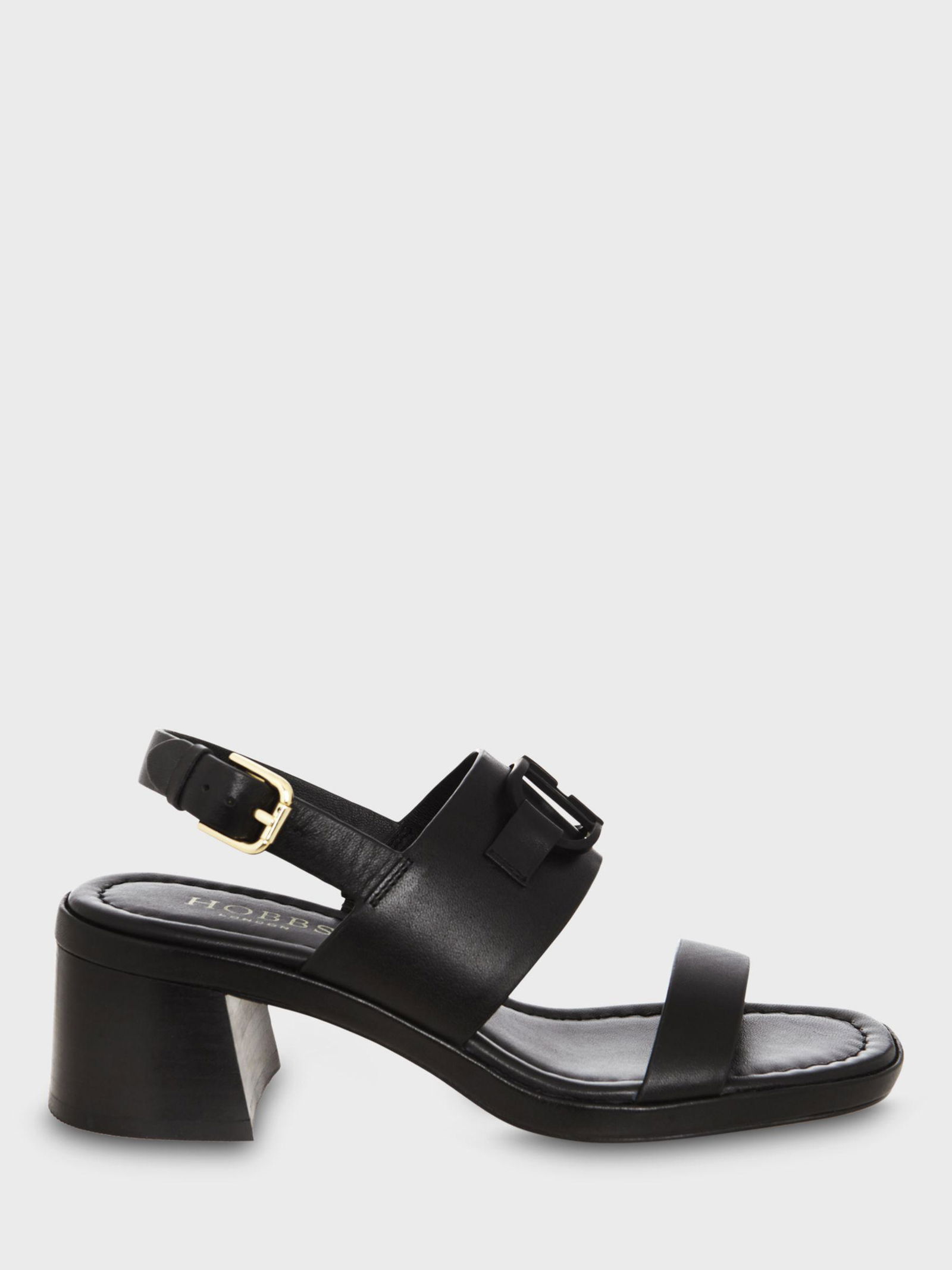 HOBBS Nell Mid Block Heel Leather Sandals in Black | Endource