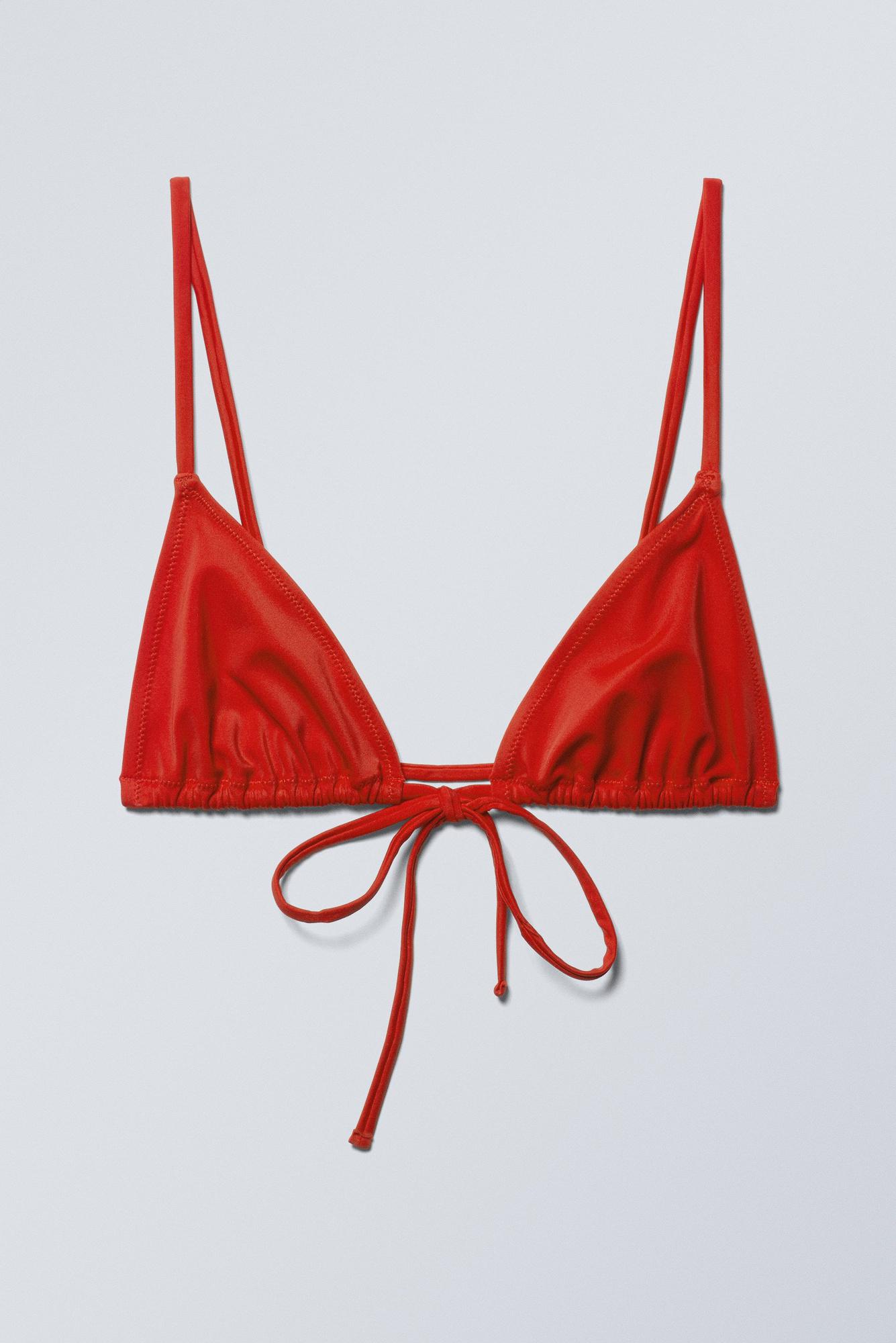 WEEKDAY Triangle Bikini Top in Bright Red | endource