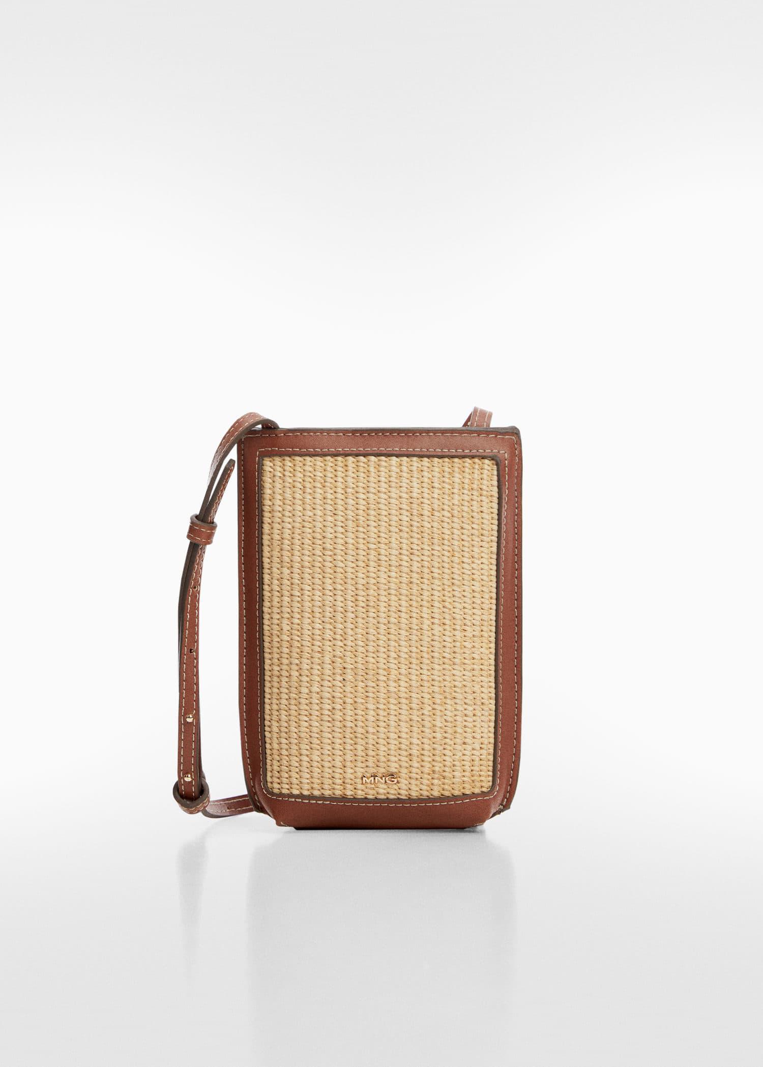 MANGO Raffia Effect Mobile Case in Leather | Endource