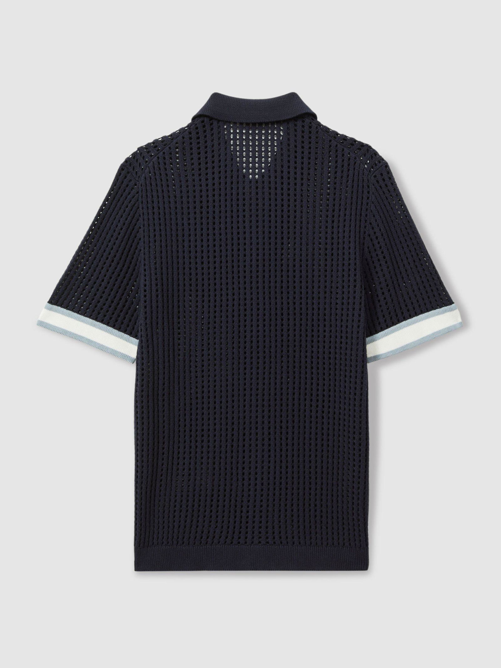 REISS Ché Open-Stitch Cuban Collar Shirt | endource