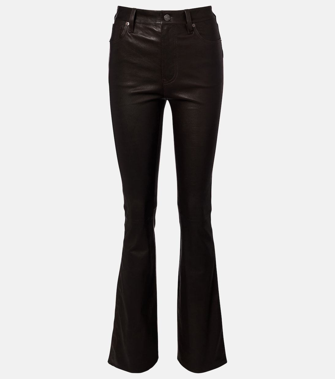 FRAME Reboot Crop Leather Bootcut Pants | endource