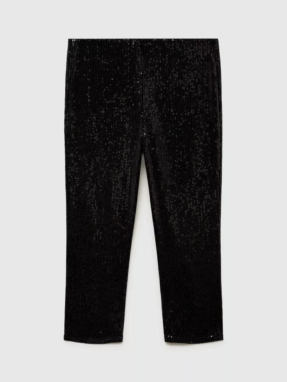 MANGO Xpiri Sequin Leggings in Black | endource