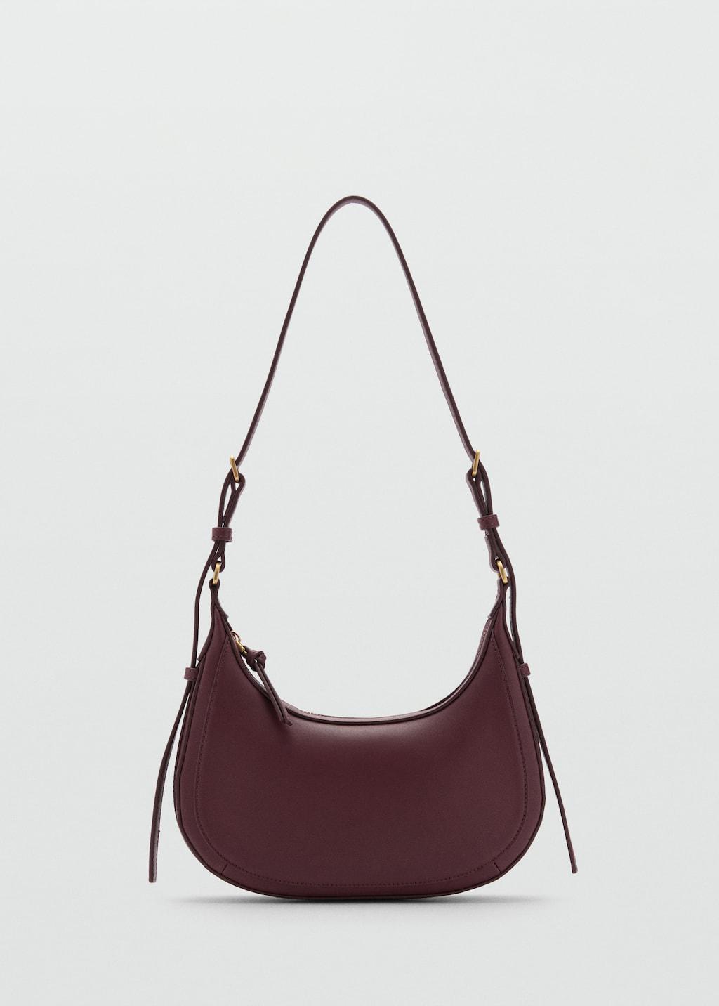 MANGO Oval Shoulder Bag in Burgundy | endource