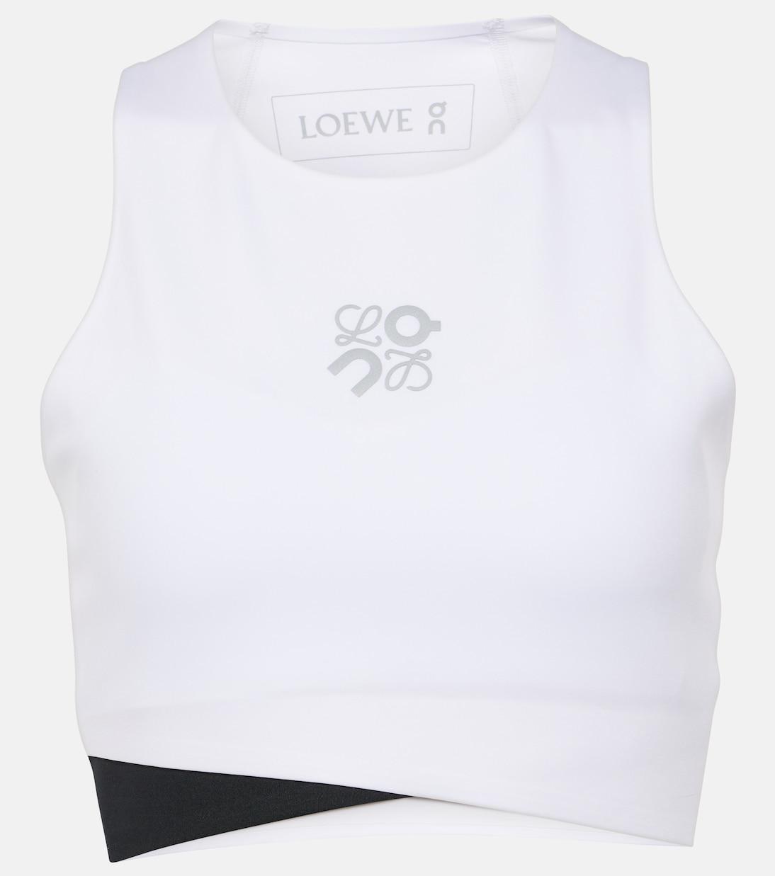 LOEWE Loewe x On - Performance Logo Bra Top in White | endource