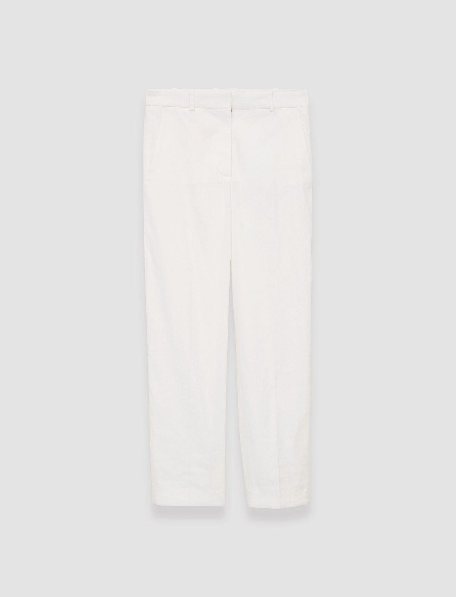 JOSEPH Linen Cotton Trina Trousers in Ivory | Endource