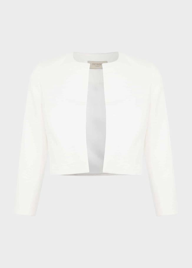 HOBBS Elize Textured Jacket in Ivory | endource