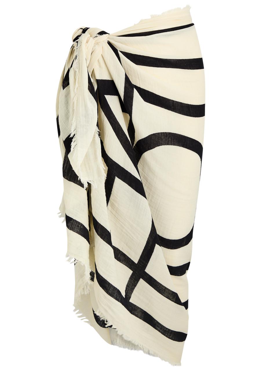 TOTEME Logo-Print Cotton Sarong | endource