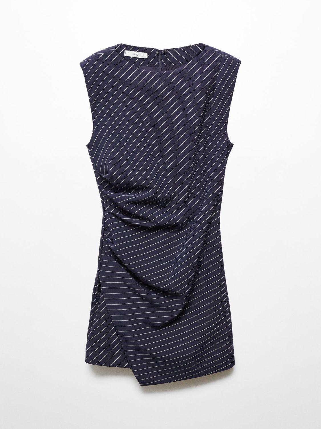 MANGO Pinstripe Mini Dress in Navy | endource