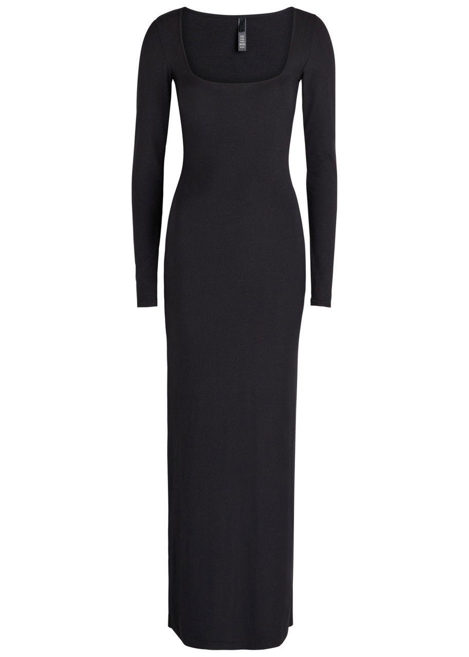 SKIMS Ribbed Modal-Blend Maxi Dress | endource