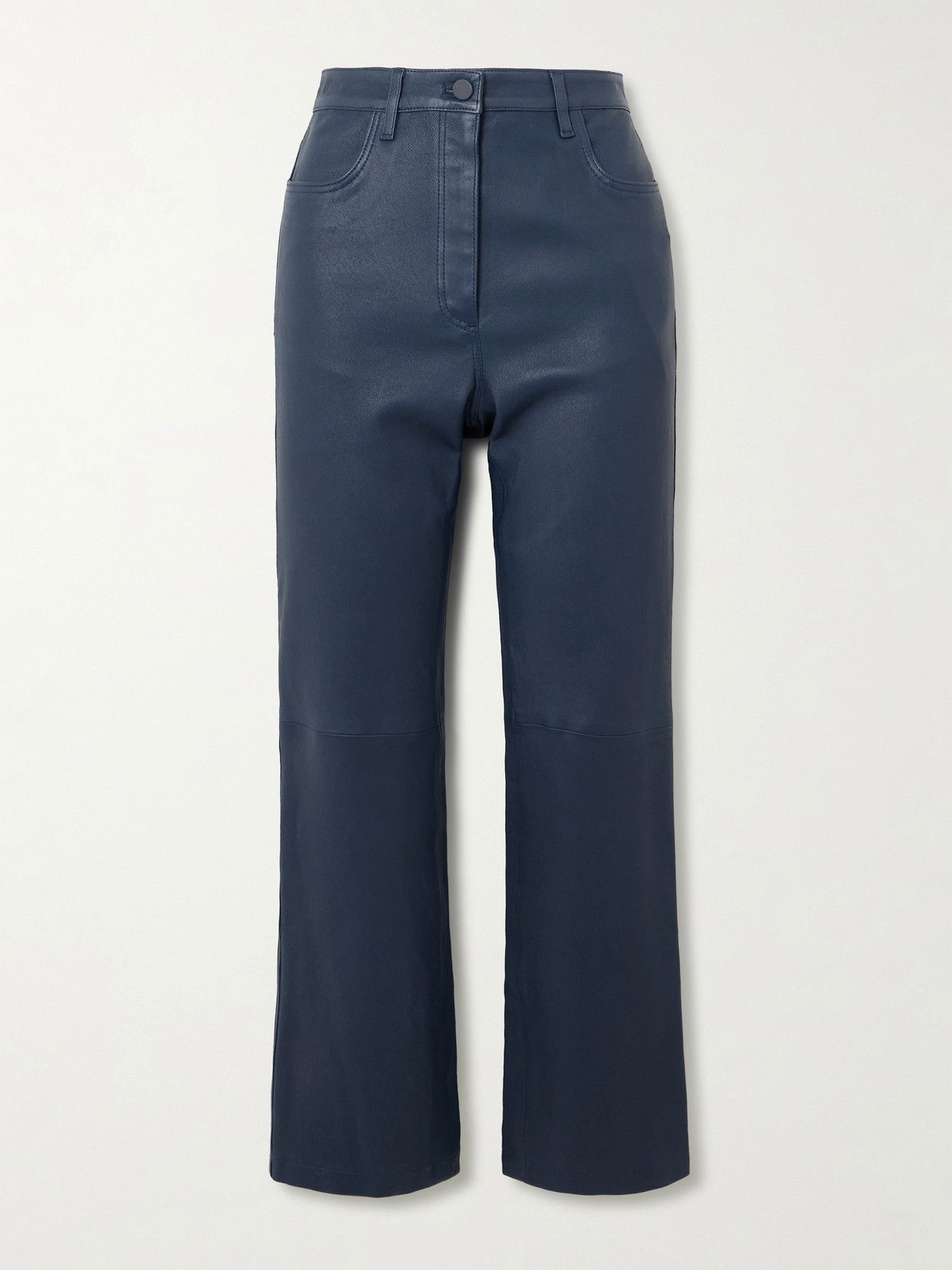 JOSEPH Duke Cropped Leather Flared Pants | endource