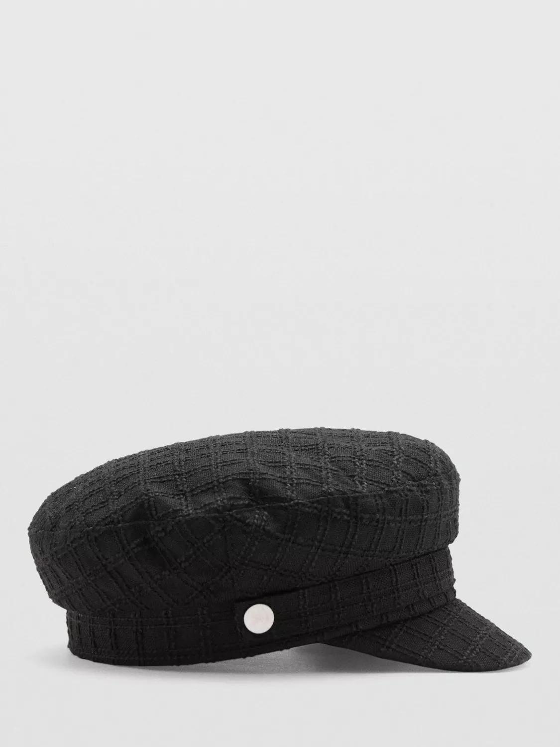 MANGO Chan Flat Cap in Black | endource