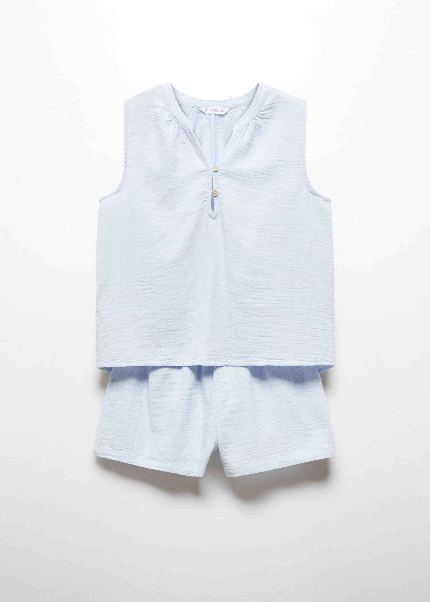 MANGO Short Cotton Pyjamas in Blue | Endource