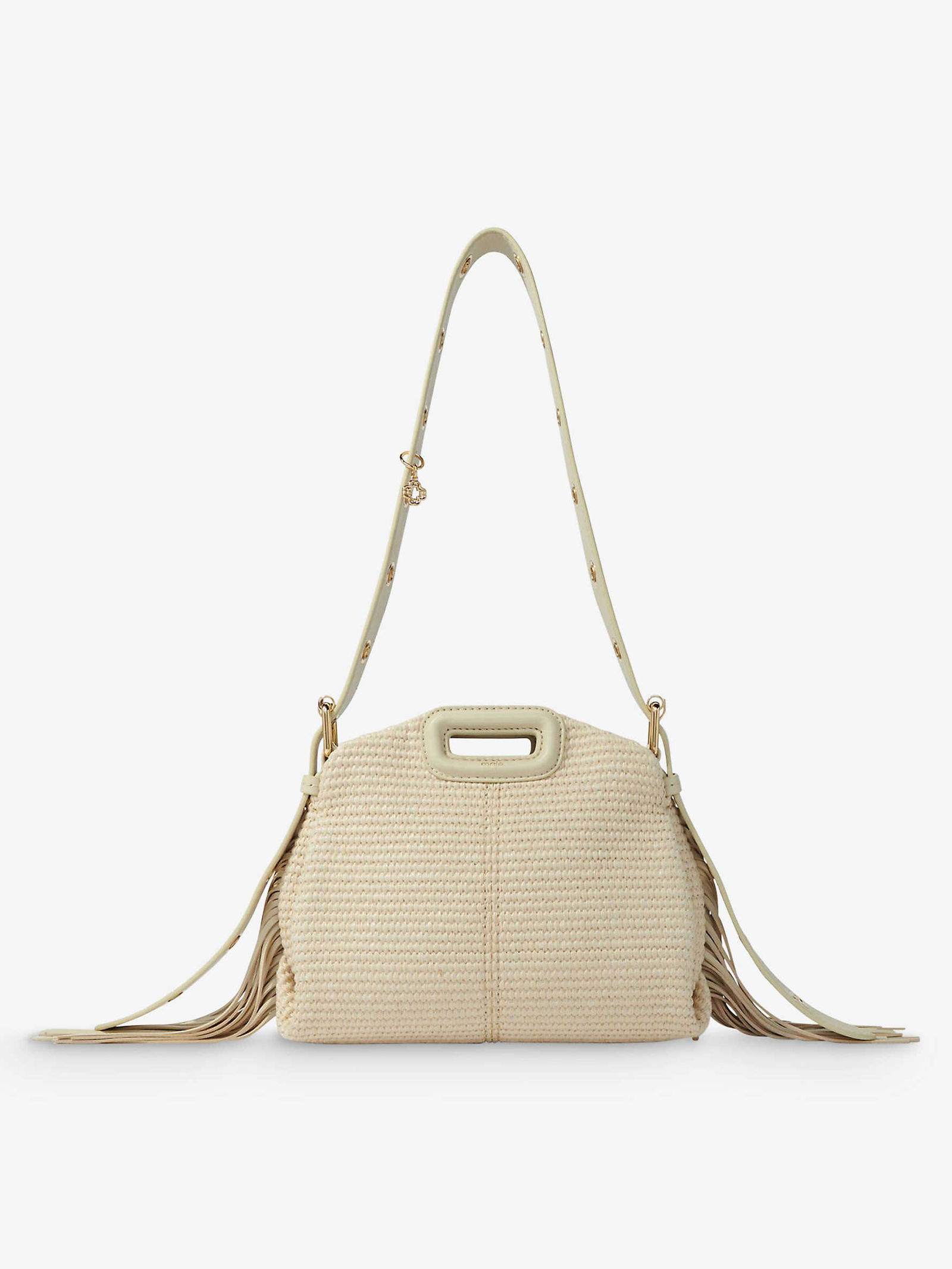 MAJE Miss M Mini Raffia Shoulder Bag in Naturels | Endource