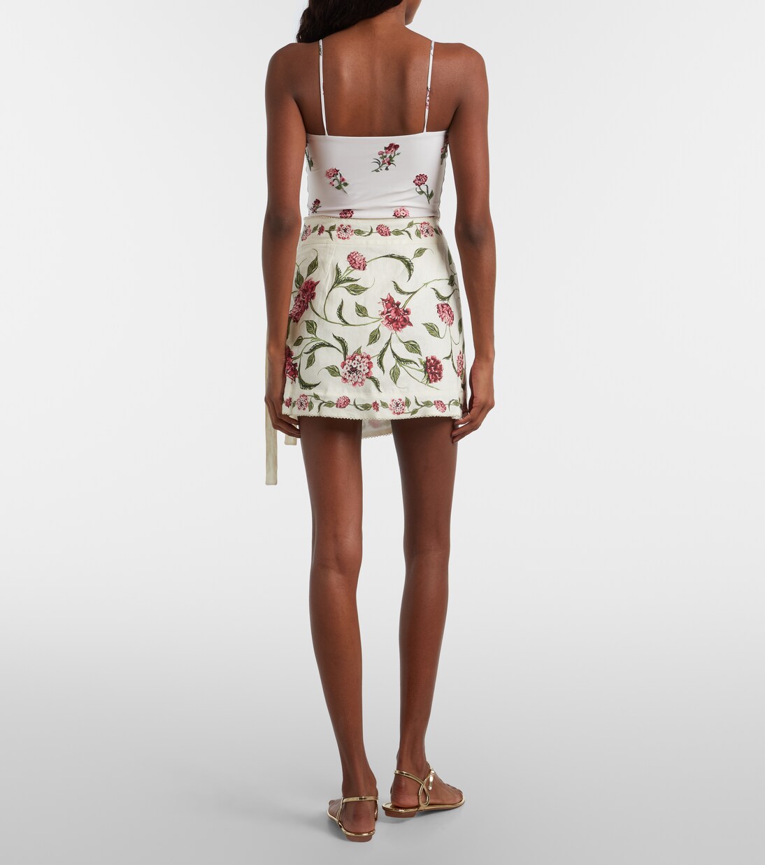 AGUA BY AGUA BENDITA Luna Floral Linen Beach Cover-up | endource