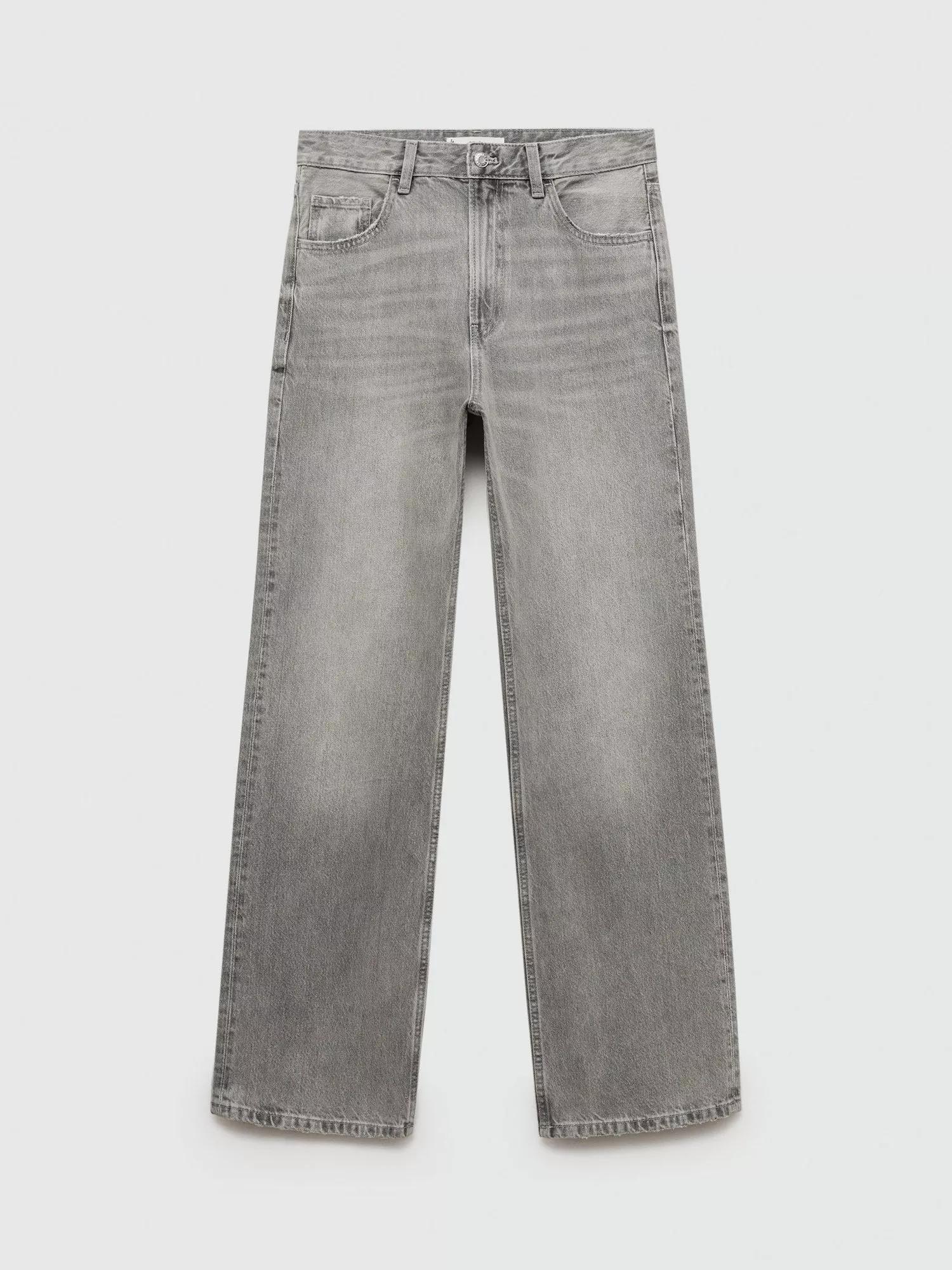 MANGO Miami Straight Leg Jeans in Open Grey | endource