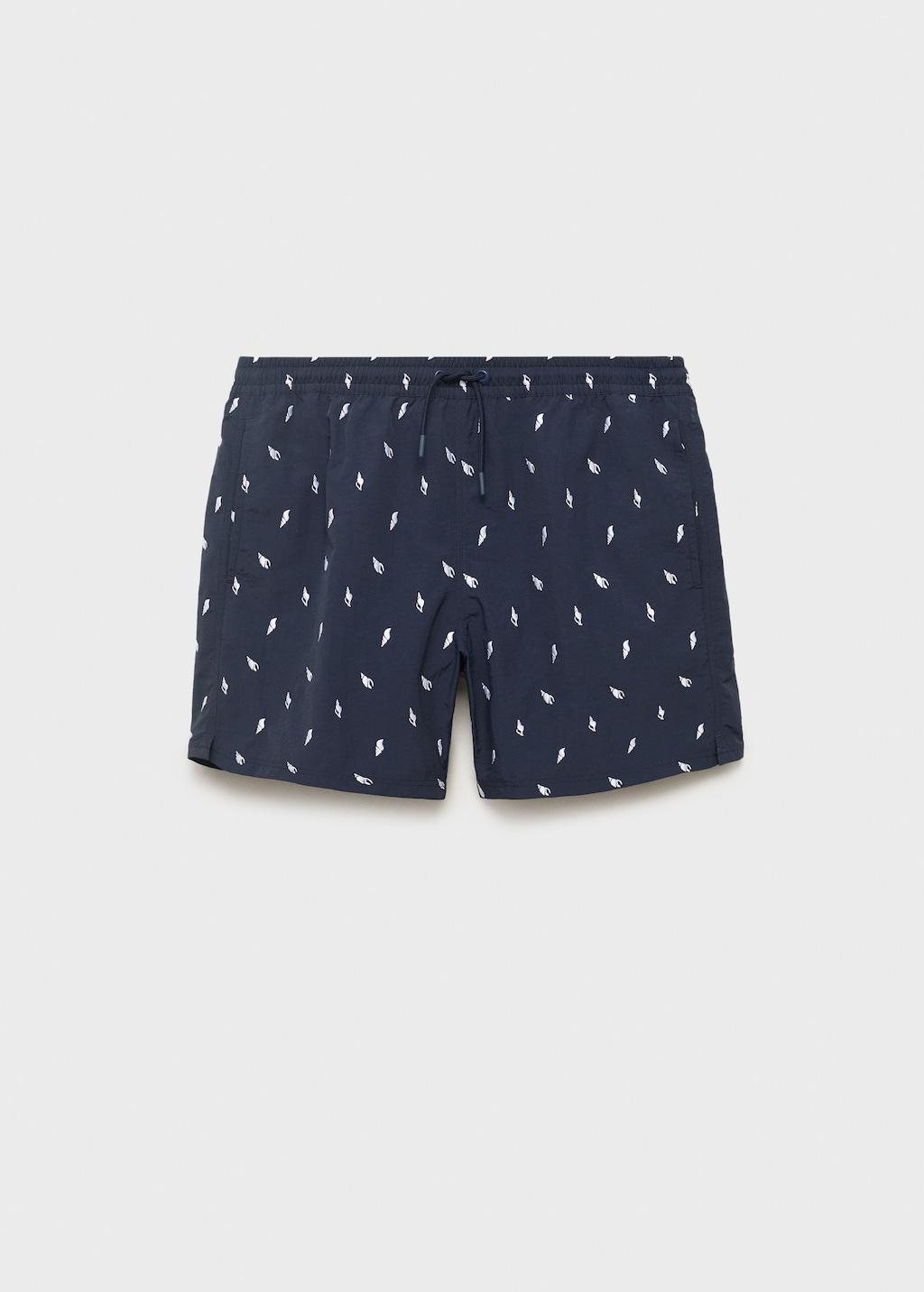 MANGO Seashell Print Swimsuit in Navy | endource