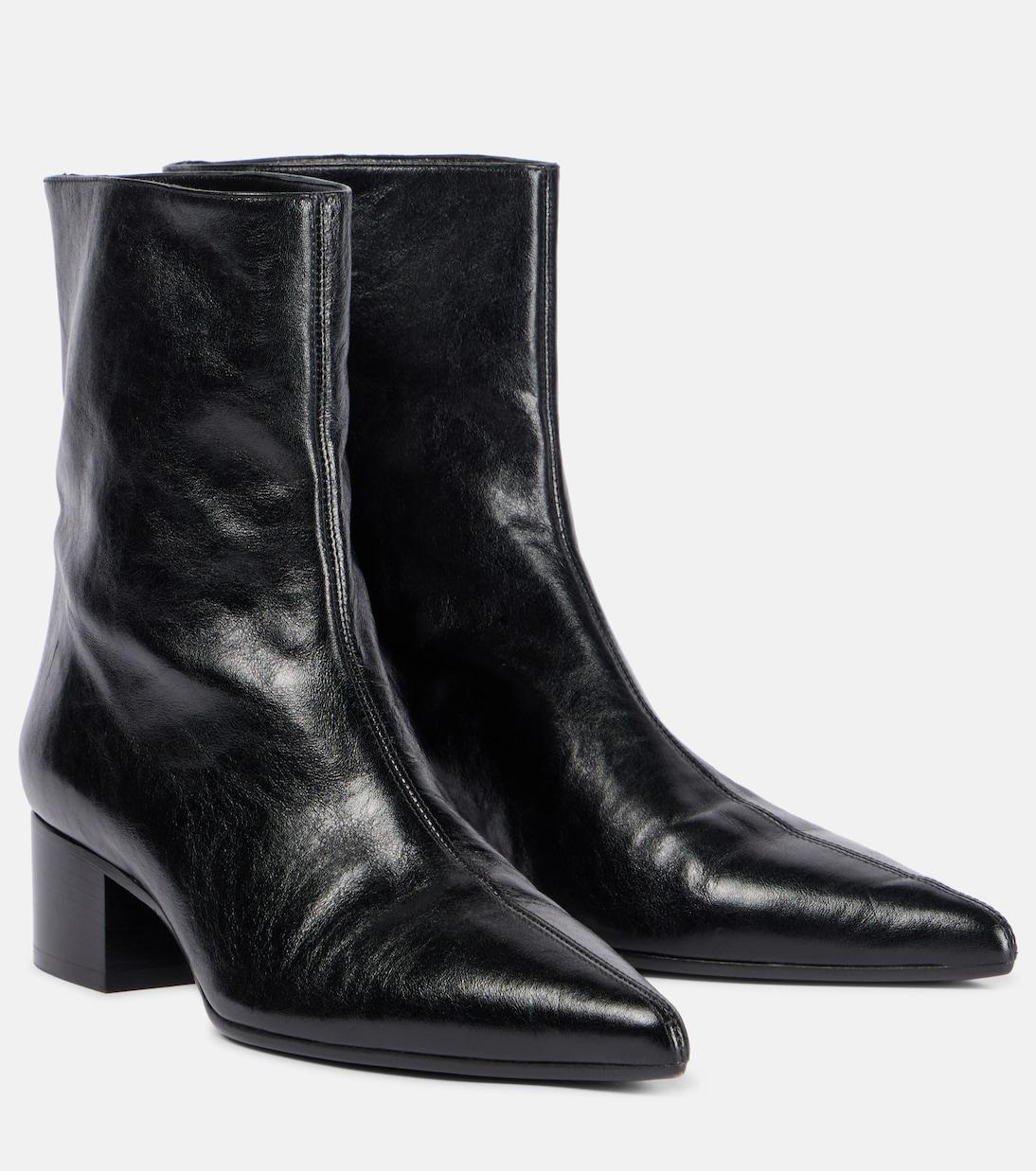 KHAITE Andee Leather Ankle Boots | endource