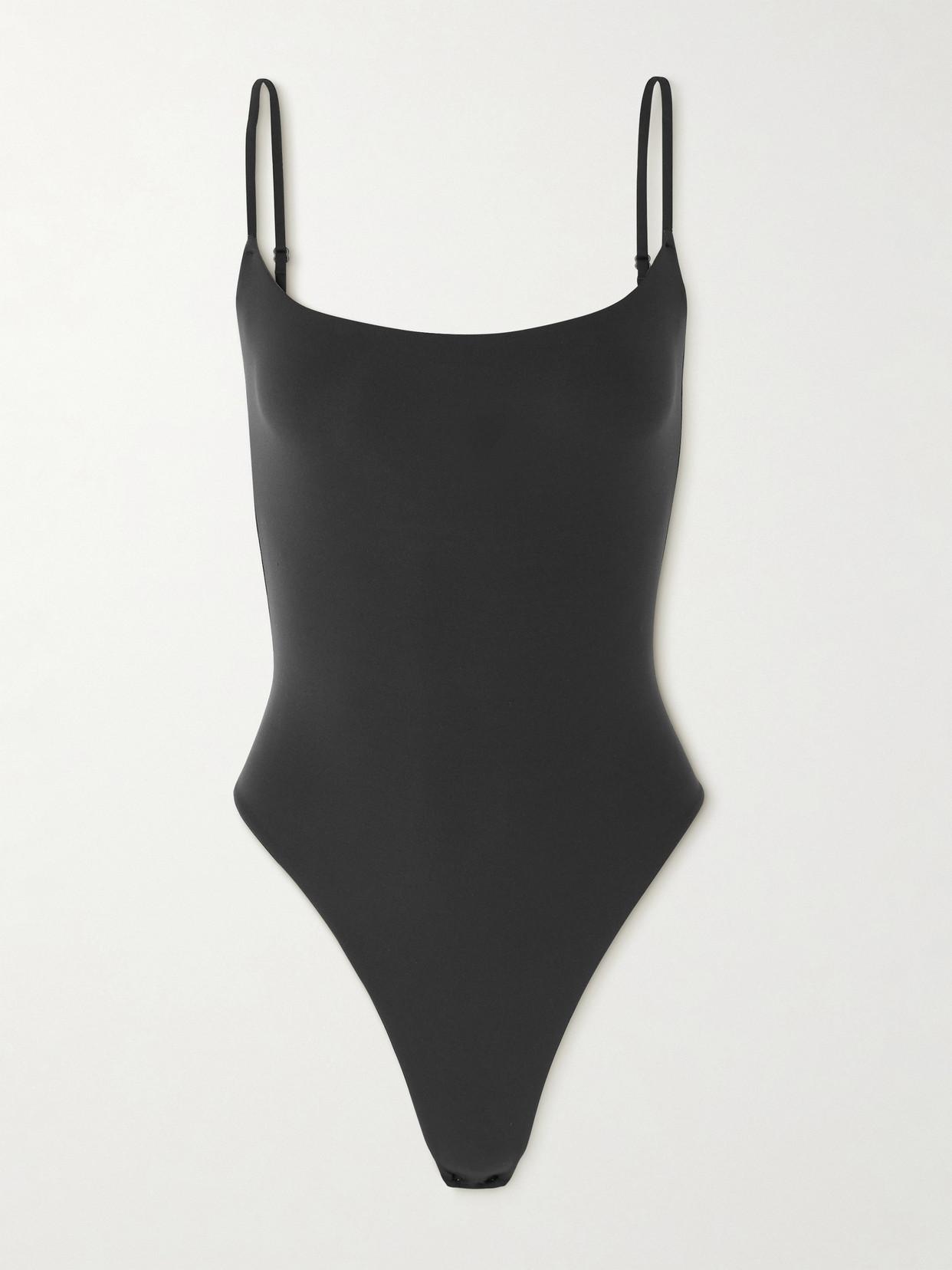 SKIMS Fits Everybody Cami Thong Bodysuit in Black | endource