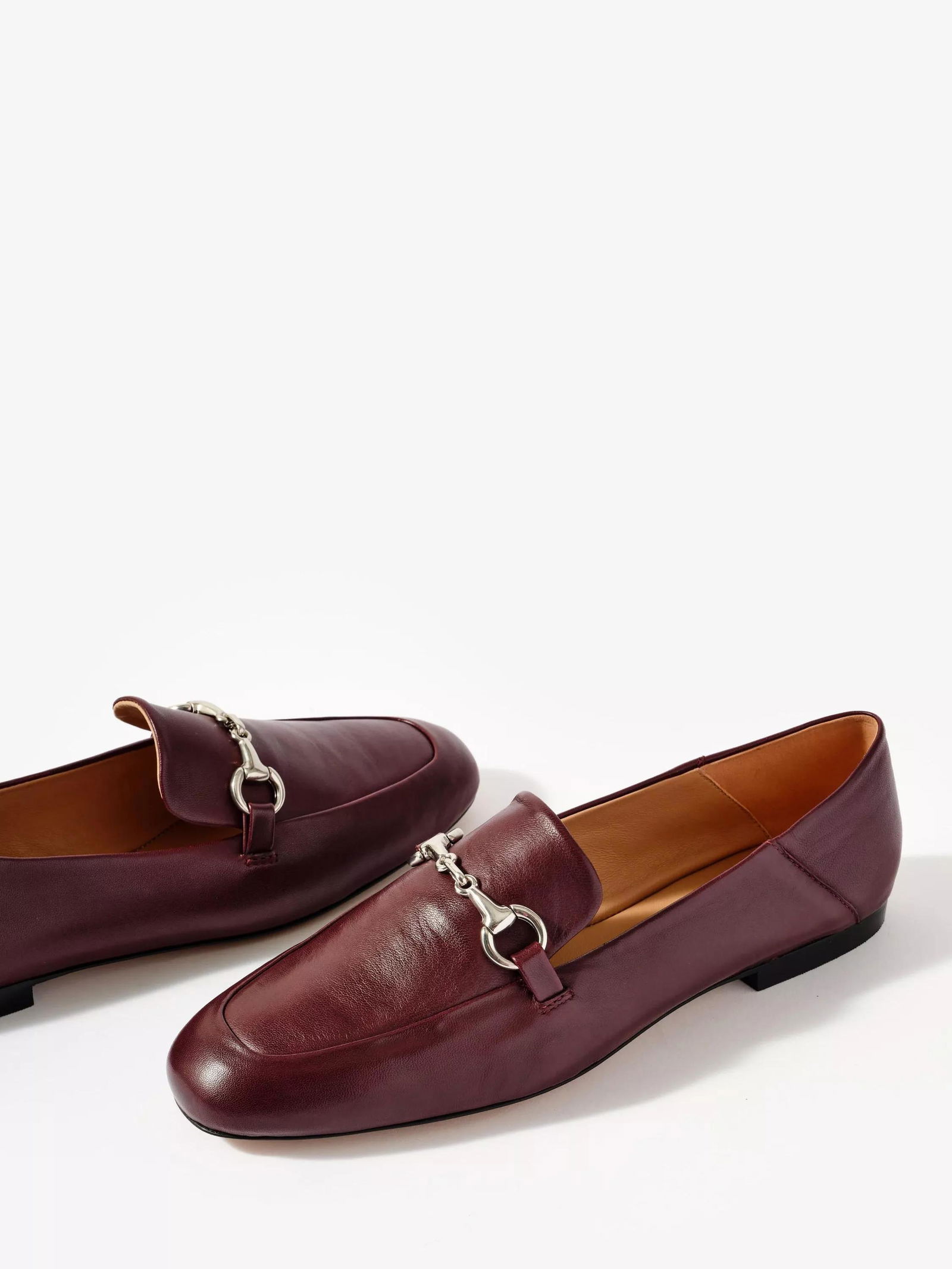 MINT VELVET Camille Leather Loafers, Red Burgundy | endource