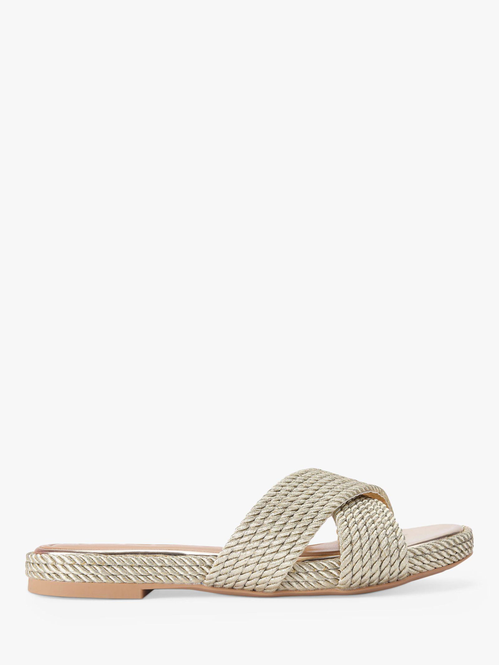 KG KURT GEIGER Regina Cross Strap Sliders in Gold | Endource