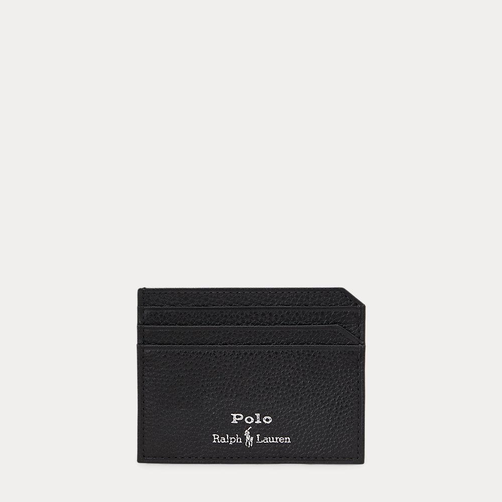 POLO RALPH LAUREN Pebbled Leather Card Case in Black | endource