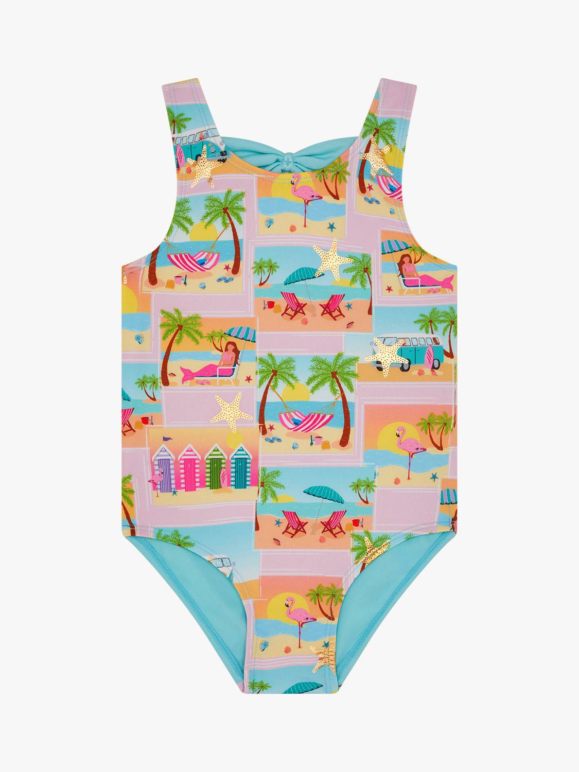 Monsoon Kids' Postcard Stamp Print Swimsuit | endource