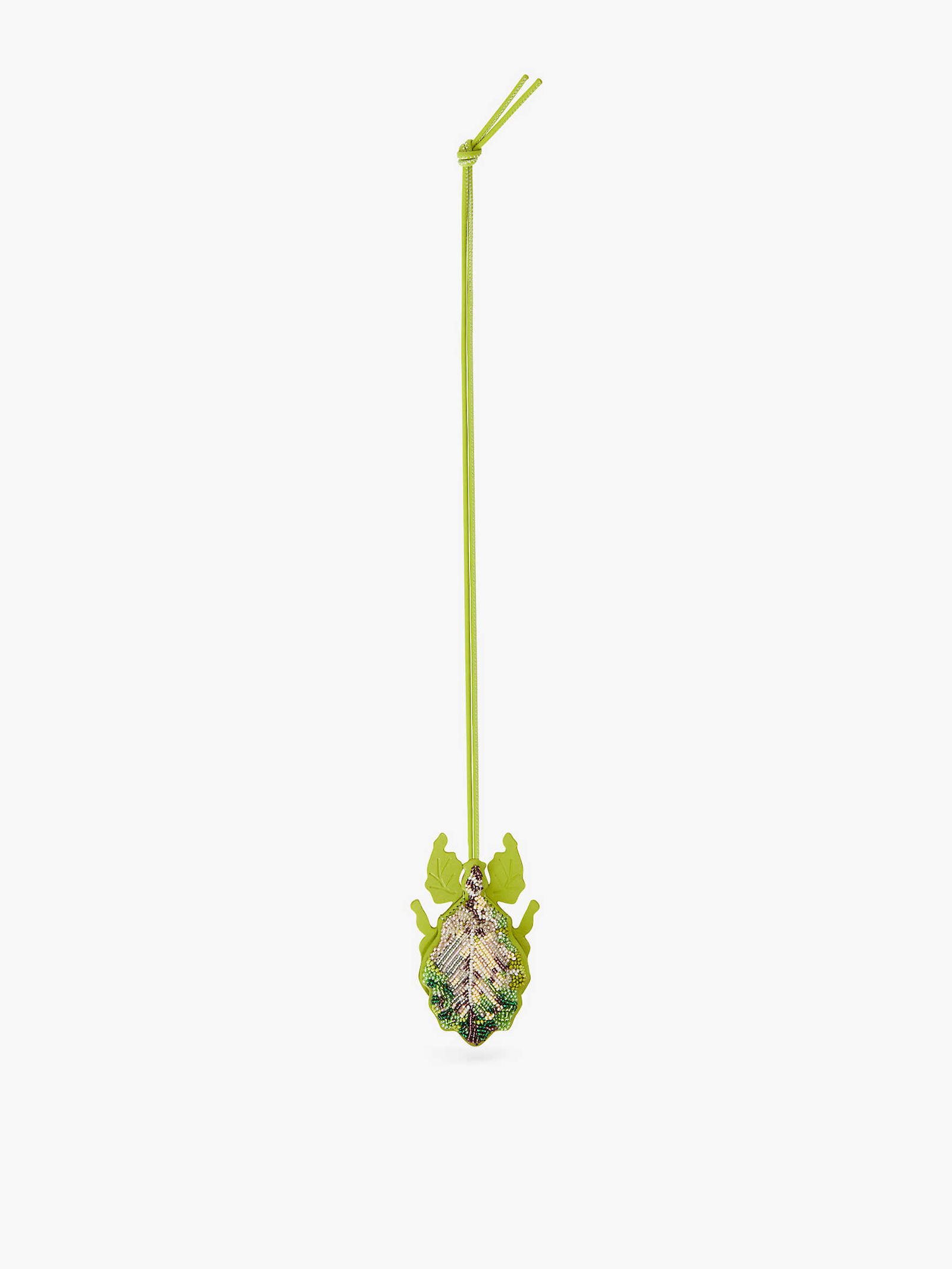LOEWE Leaf Insect Beaded Leather Key Charm | endource