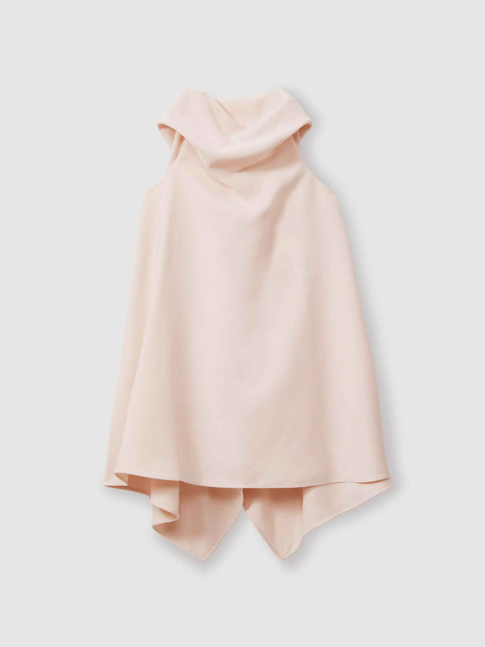 REISS High-Neck Drape Back Dress in Pink | endource