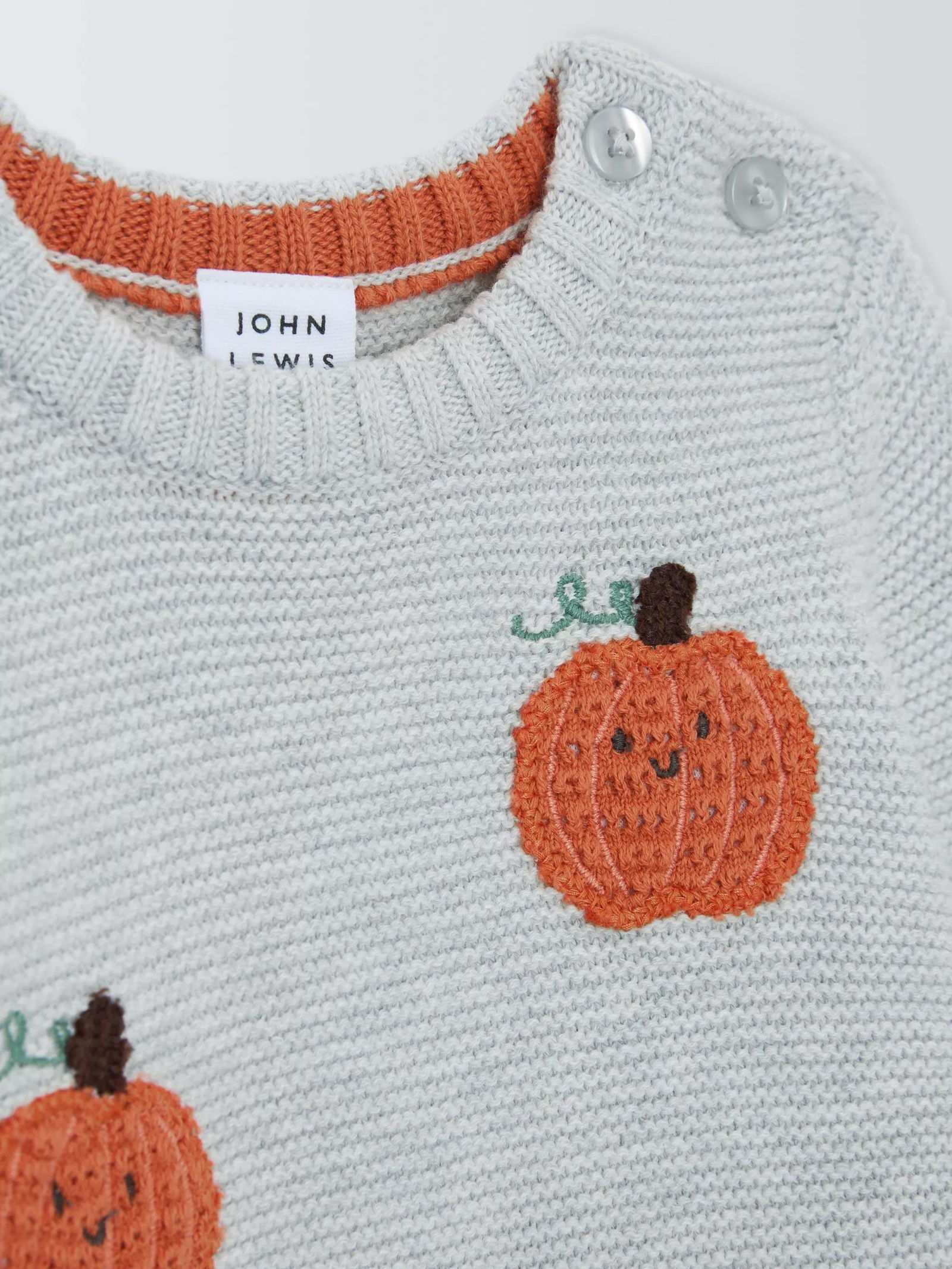 JOHN LEWIS Baby Knitted Pumpkin Jumper, Natural | endource