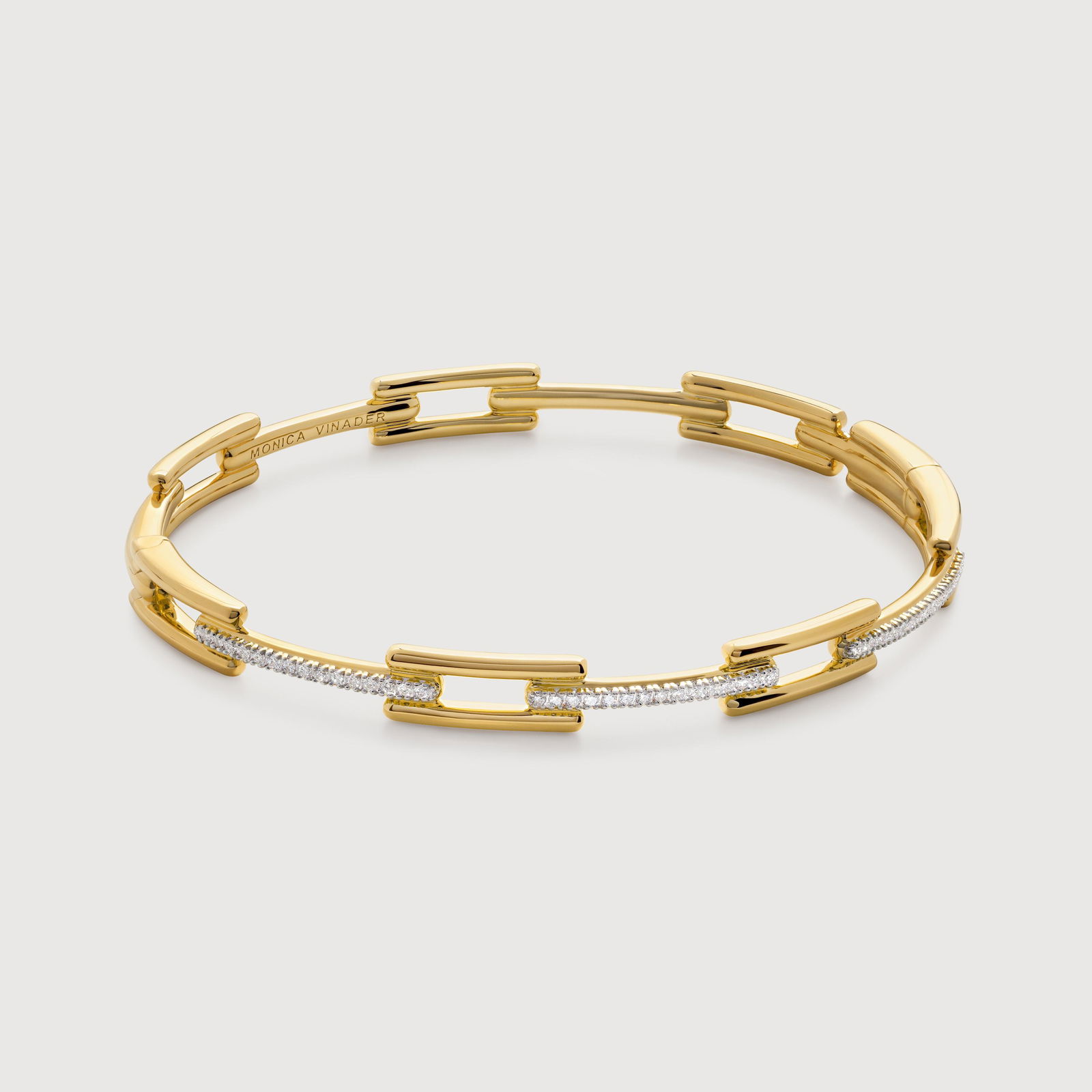 MONICA VINADER Signature Link Diamond Slim Bangle | endource